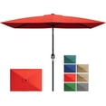 10x6.5 Ft Rectangular Patio Umbrella Crank and Push Button Tilt 6 Steel ...