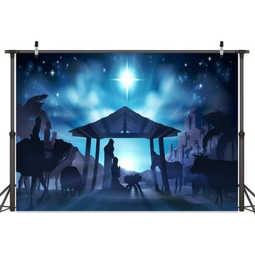 10x8ft Christmas Nativity Backdrop Nativity Stable Scene Backdrops Farm ...