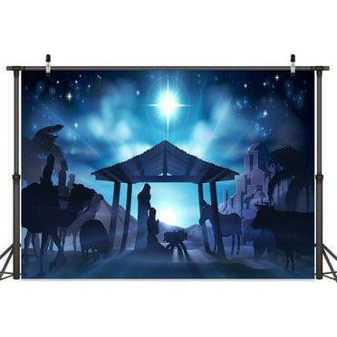 10x8ft Christmas Nativity Backdrop Nativity Stable Scene Backdrops Farm ...