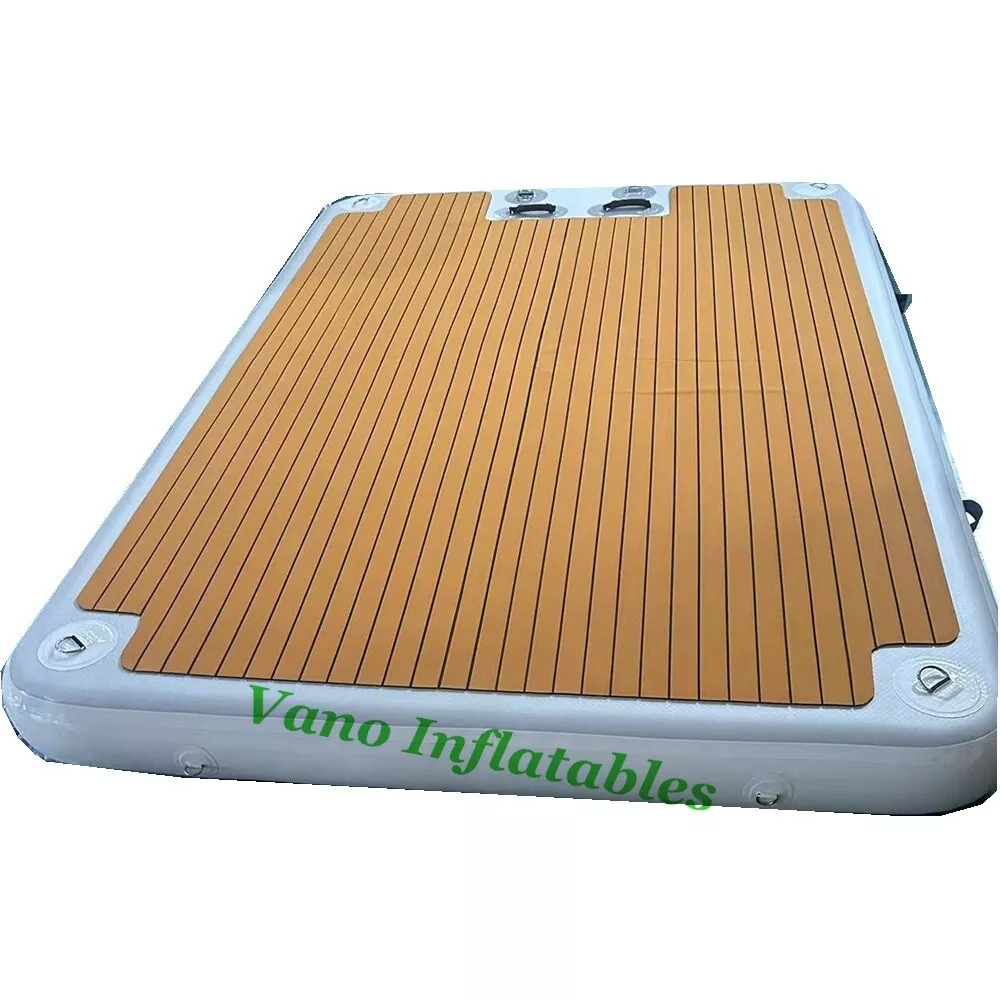 10x6.5ft Inflatable Floating Dock Beach Fishing Air Platform Island ...