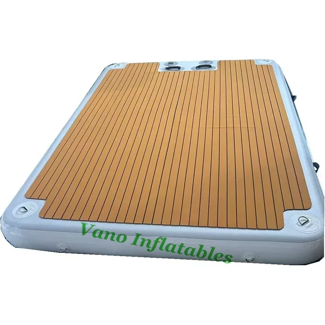 10x6.5ft Inflatable Floating Dock Beach Fishing Air Platform Island ...