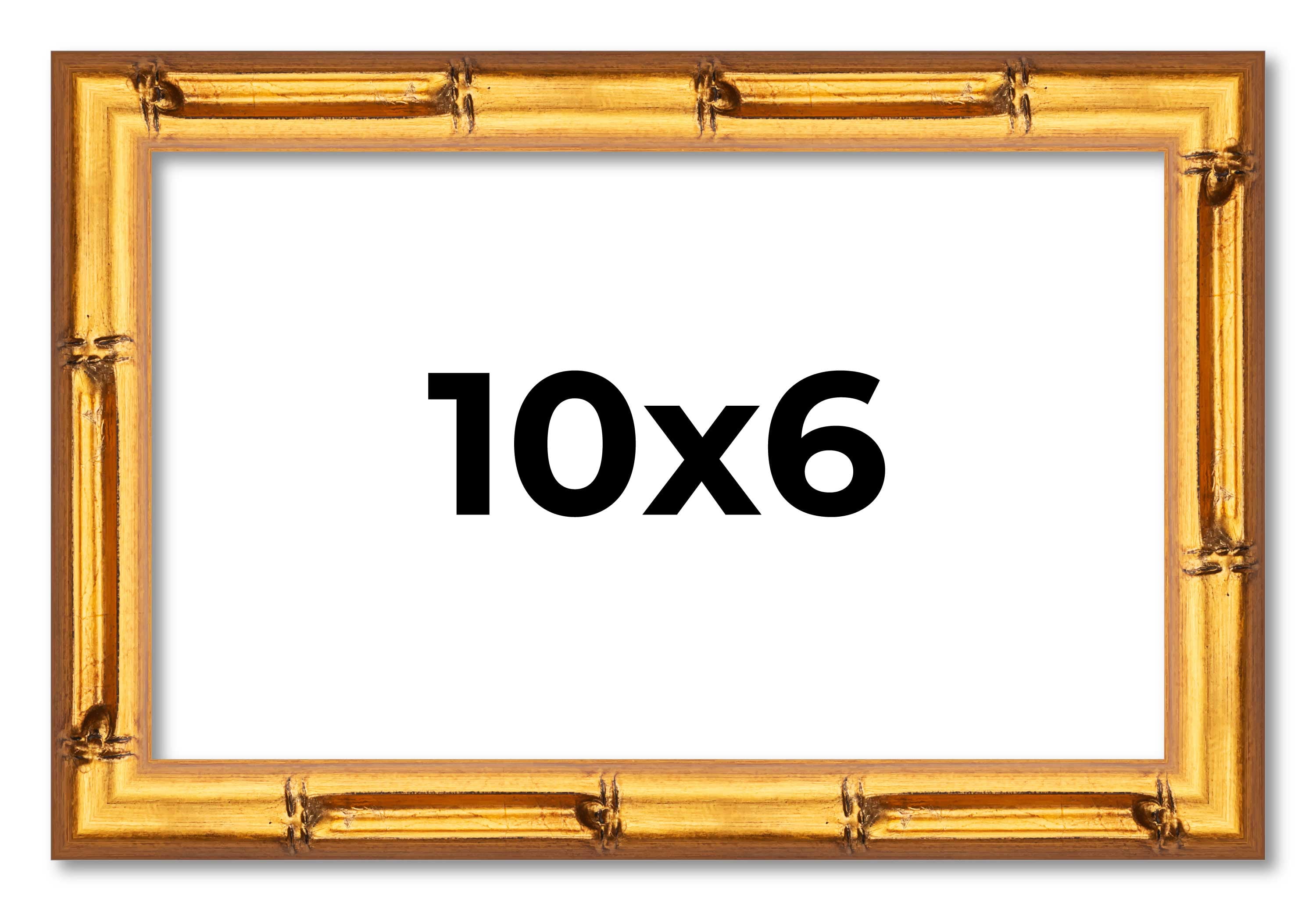 10x6 Frame Gold Bamboo Picture Frame - Complete Modern Photo Frame ...