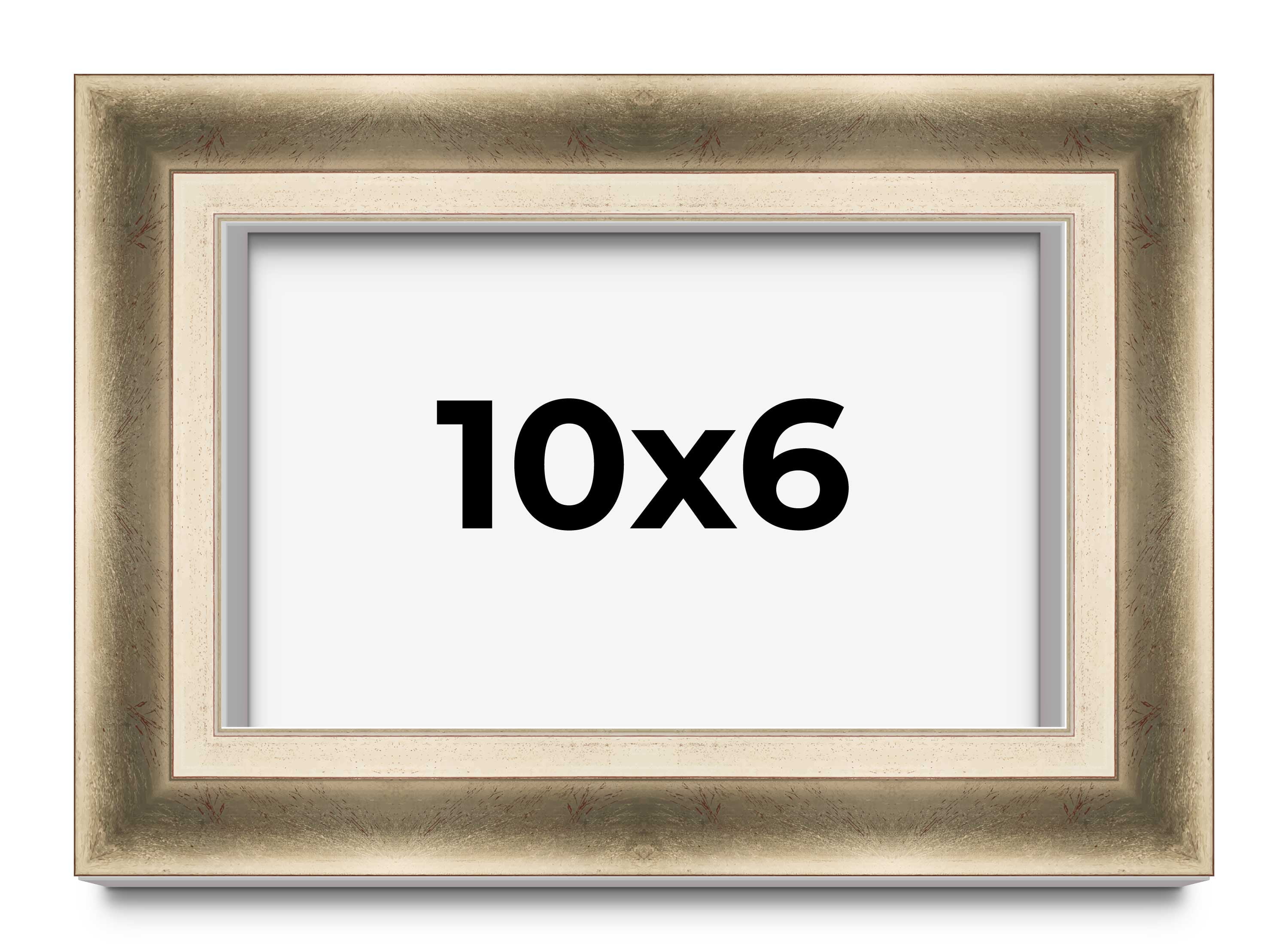 10x6 Shadow Box Frame Silver | 1.75 inches Deep Real Wood Traditional ...