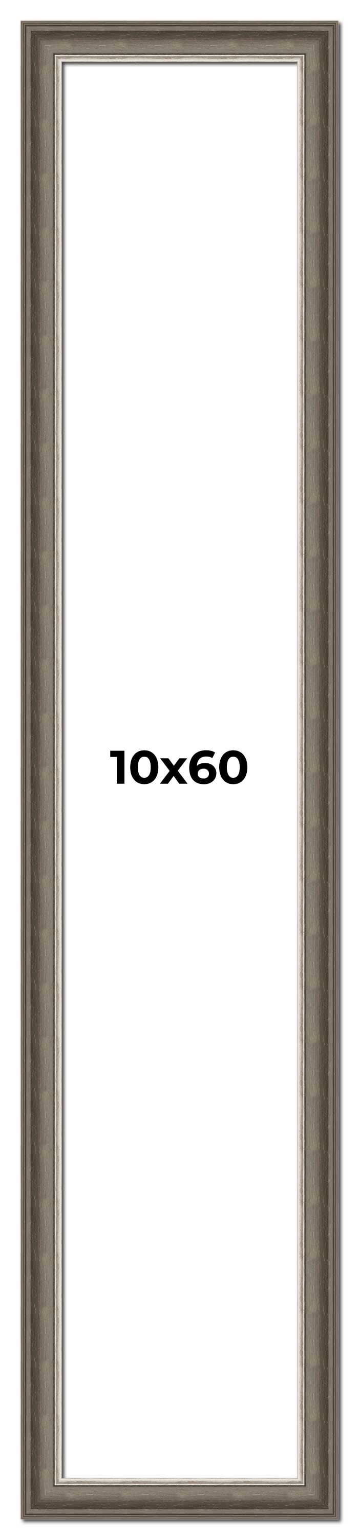 10x60 Frame Brown Solid Wood Picture Frame | 1.75 Inch Moulding Width ...