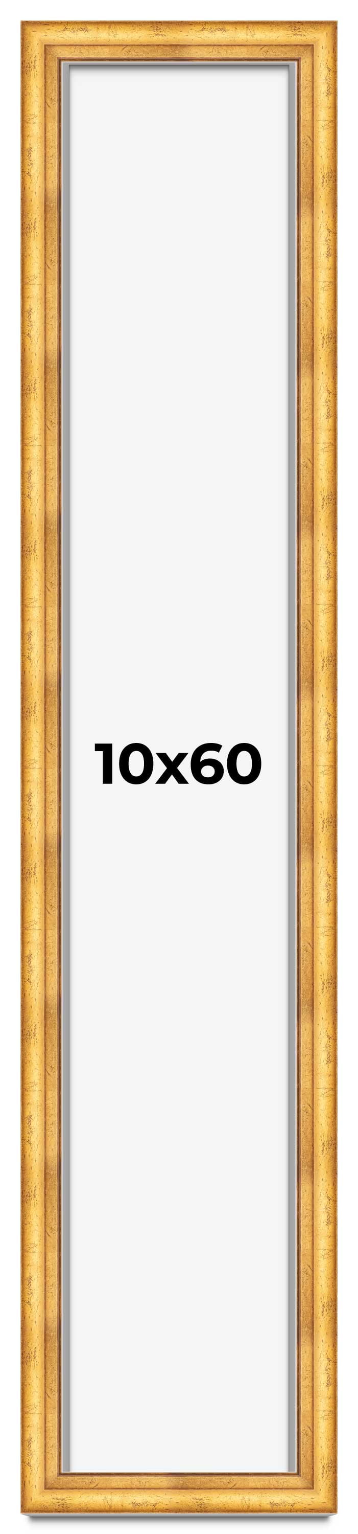 10x60 Shadow Box Frame Gold | 1.75 Inches Deep Real Wood Traditional ...
