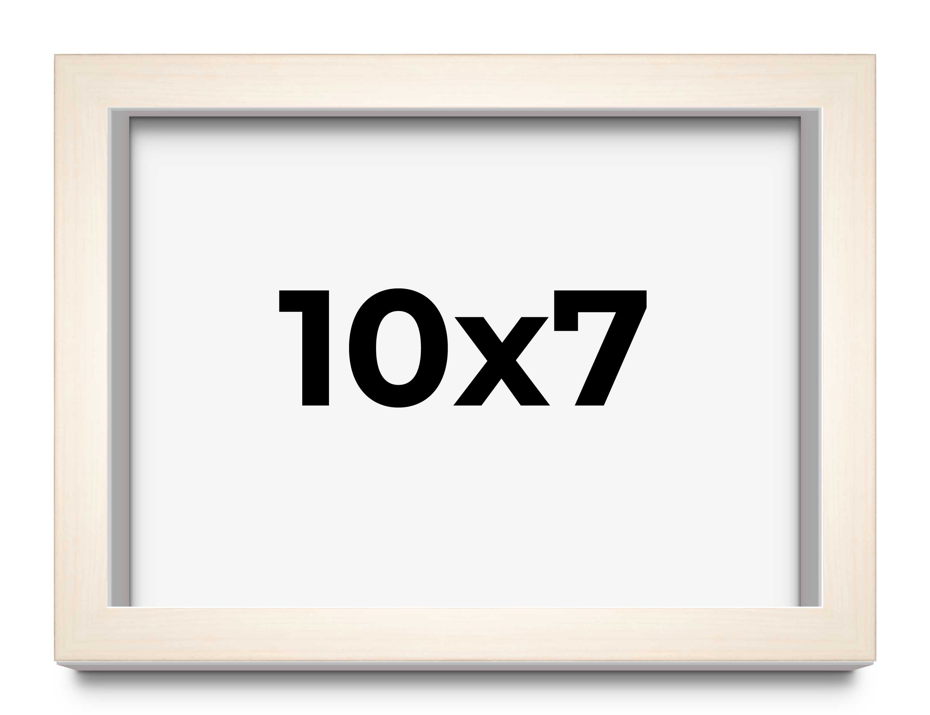 10x7 Frame White Wash Solid Wood Picture Frame | 0.75 Inch Moulding ...