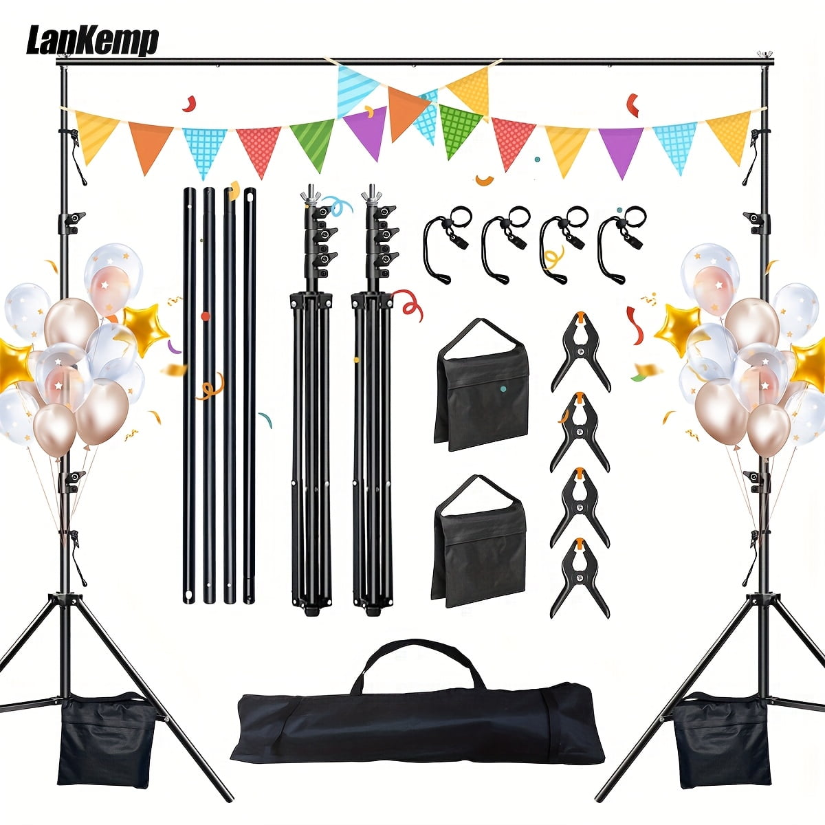10x7 Ft Photo Background Stand - Professional Adjustable Metal Studio ...