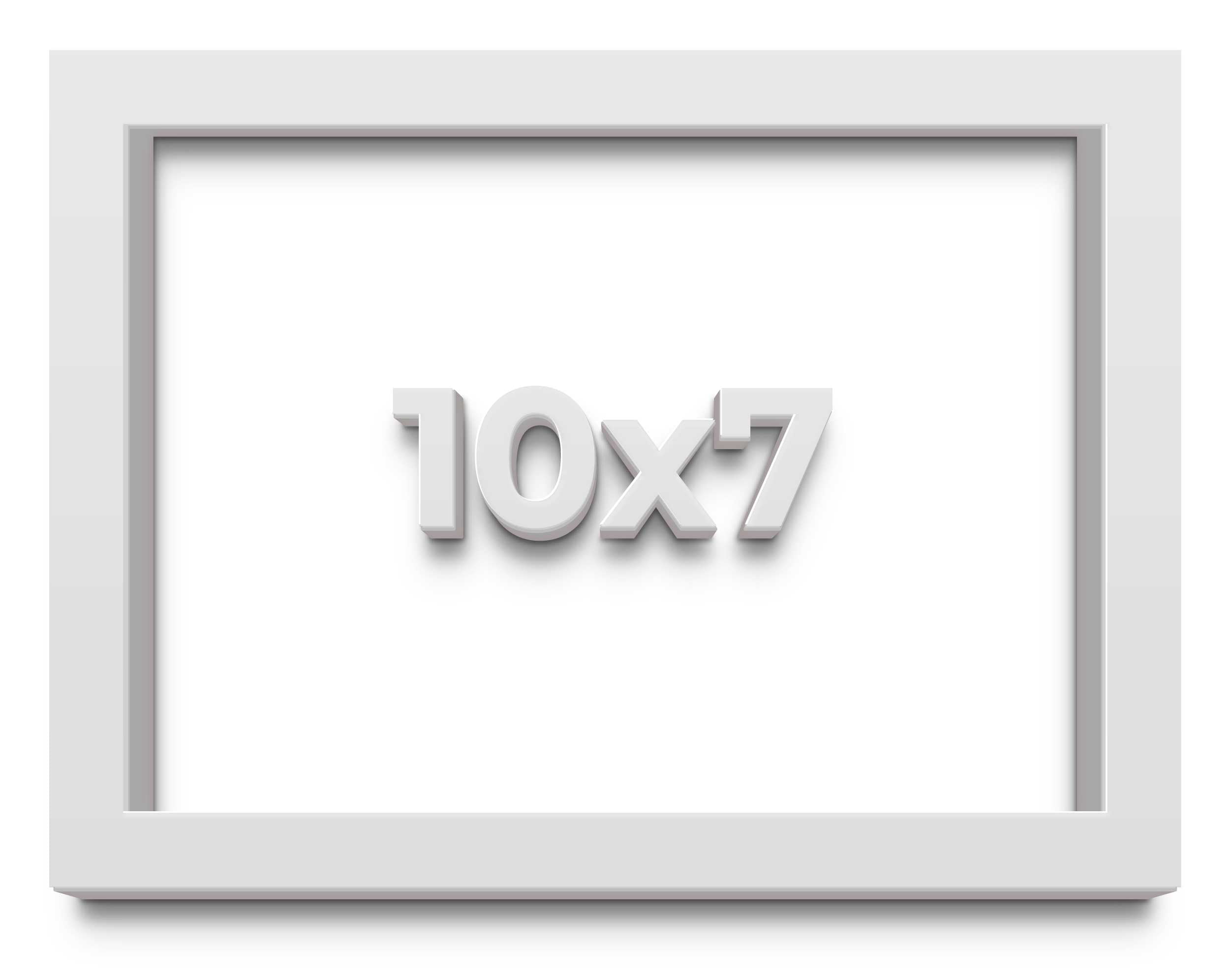 10x7 White Shadowbox Frame - Interior Size 10x7 by 1.5 Inches - Made to ...