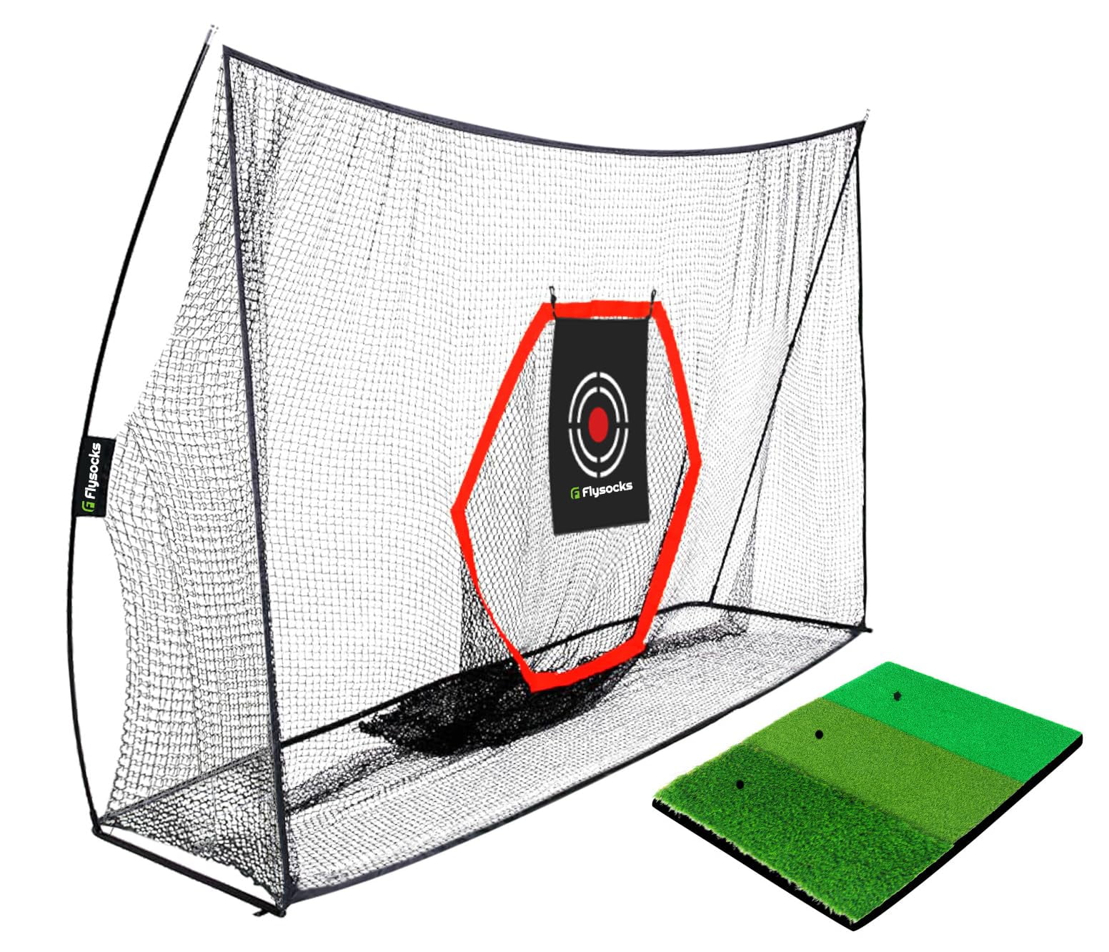 10x7 ft Golf Practice Hitting Net with Golf Mat, Heavy Duty Golf Nets ...