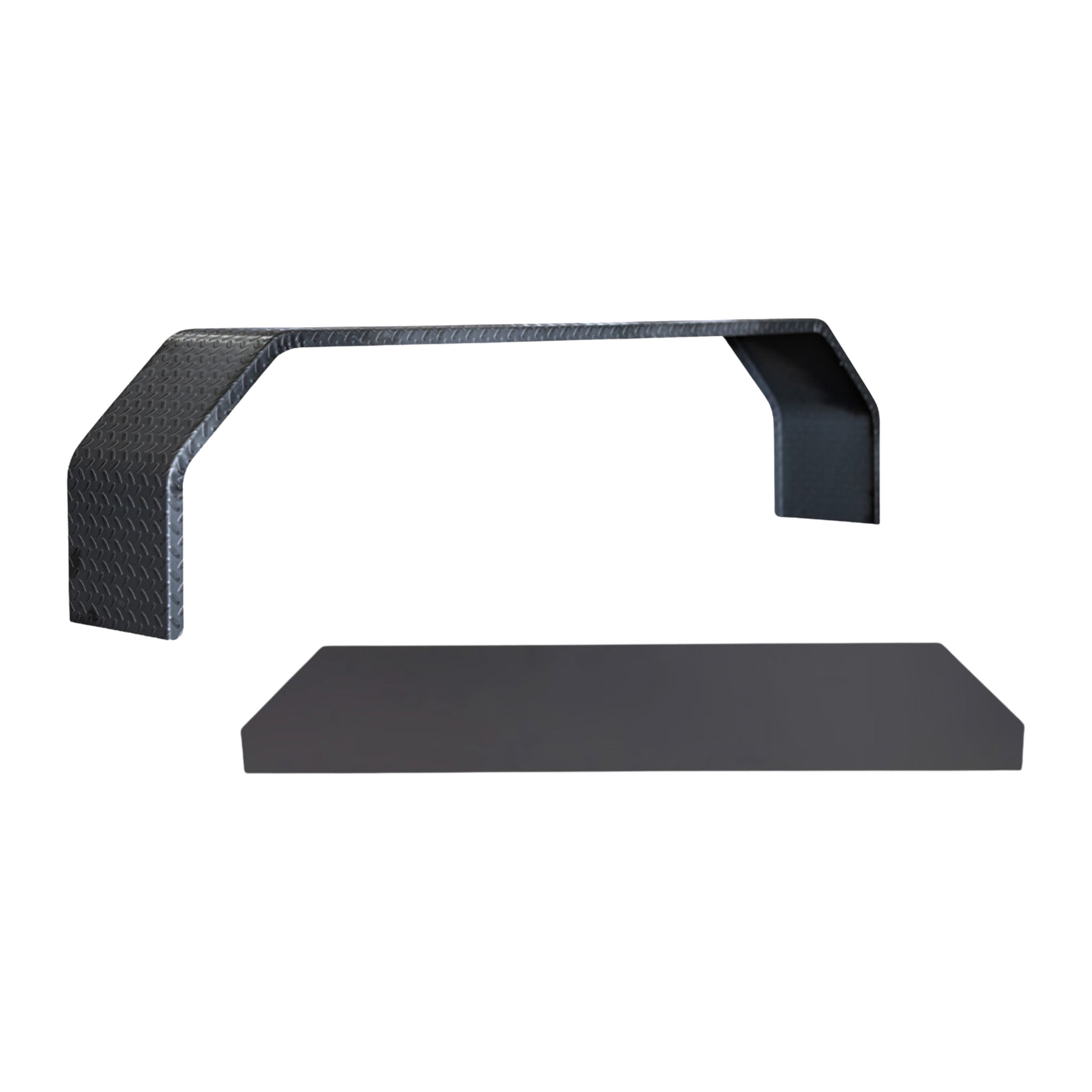 10x72 Tandem Axle Trailer Fender Kit, 14-Gauge Raw Steel Diamond Tread ...