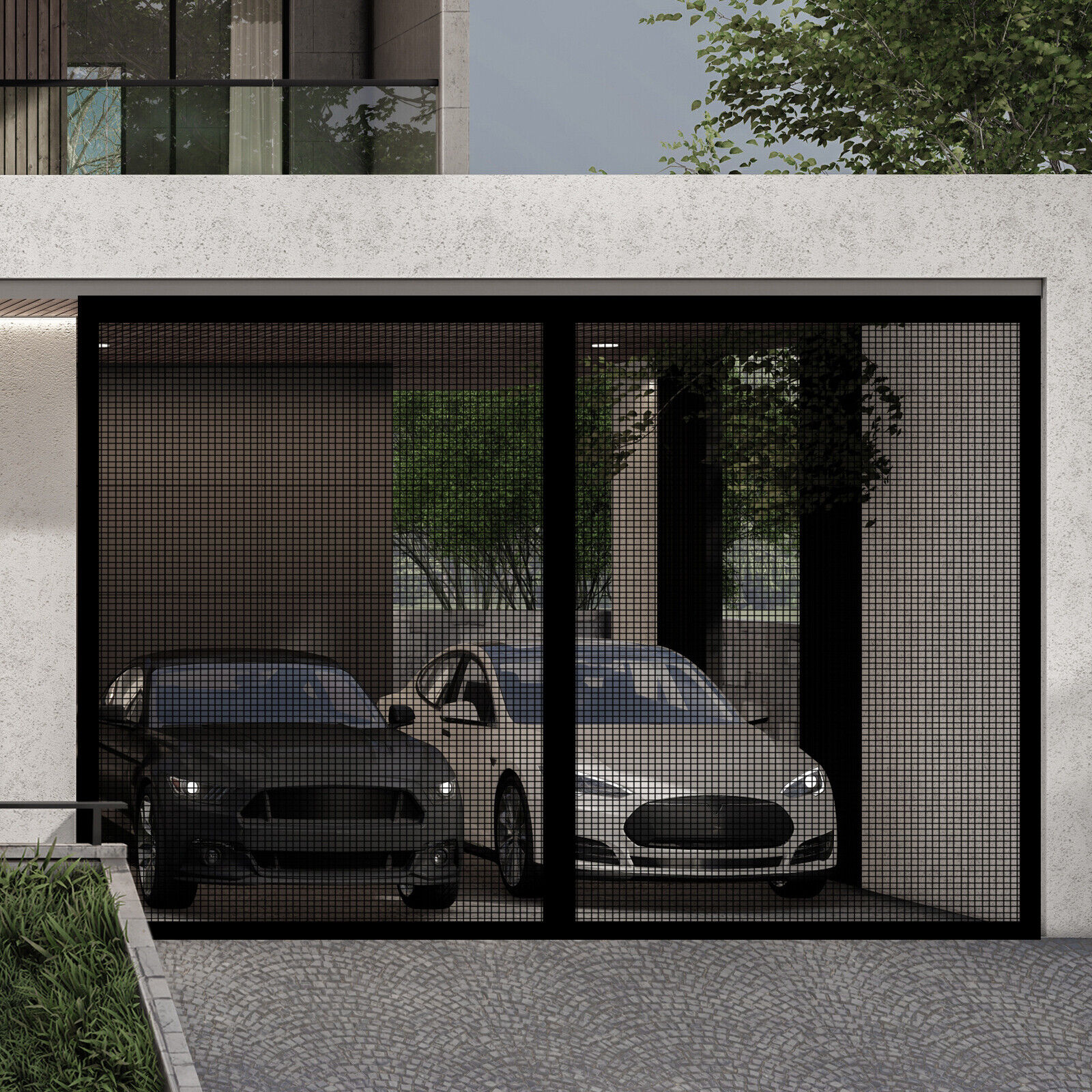 10x7FT Garage Door Screen Magnetic Single Heavy Duty Mosquito Insects ...