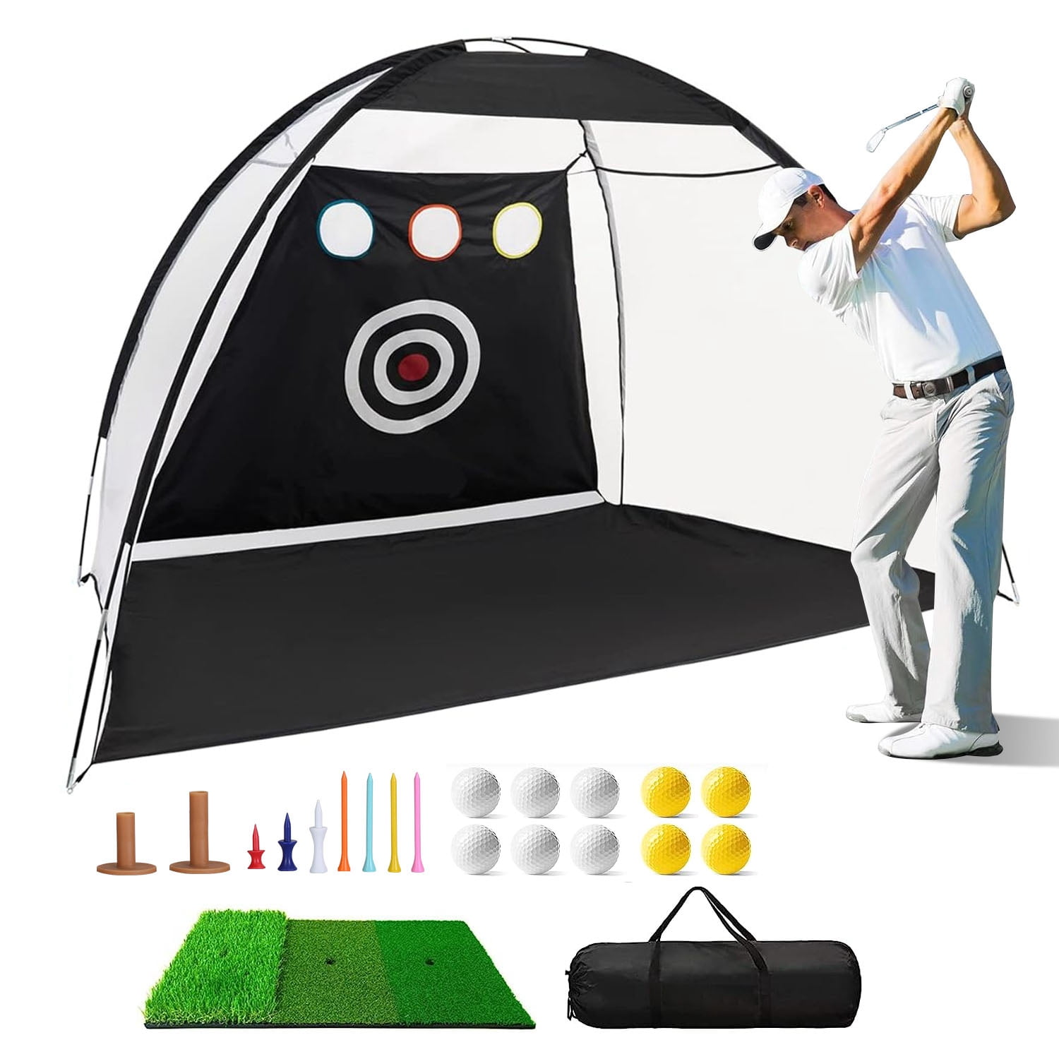 10x7FTGolf Practice Net TeqHome Golf Backyard Driving Range Net Golf ...