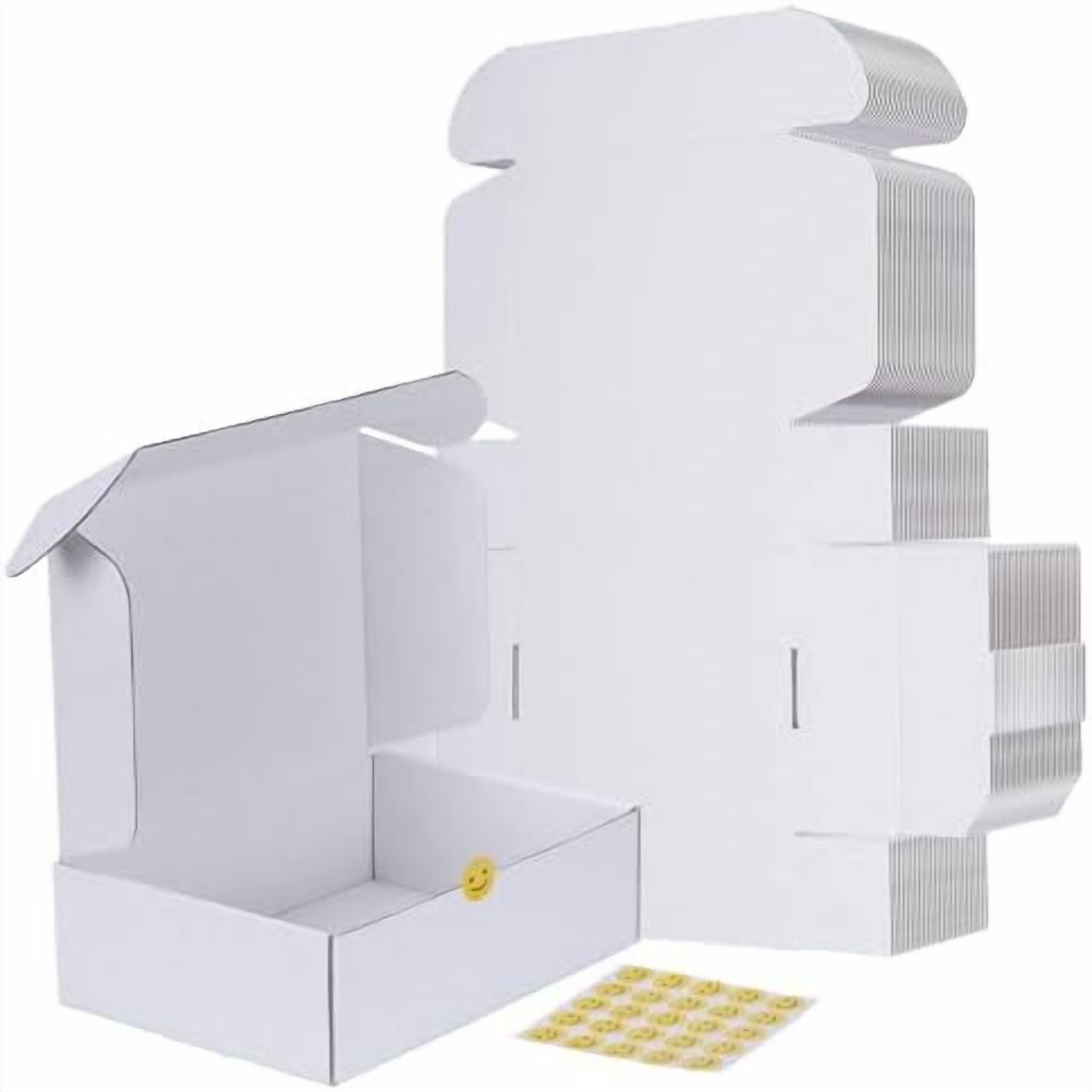 10x7x3 Shipping Boxes Set of 25, White Corrugated Cardboard Box for ...