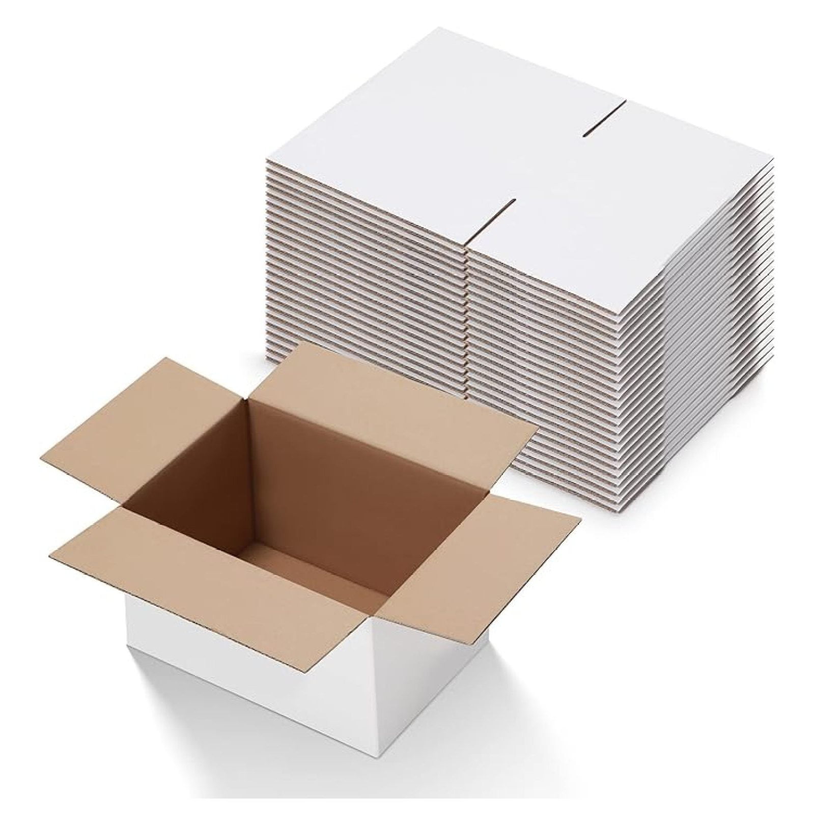 10x7x5 Inches Shipping Boxes Set of 25, White Corrugated Cardboard Box ...