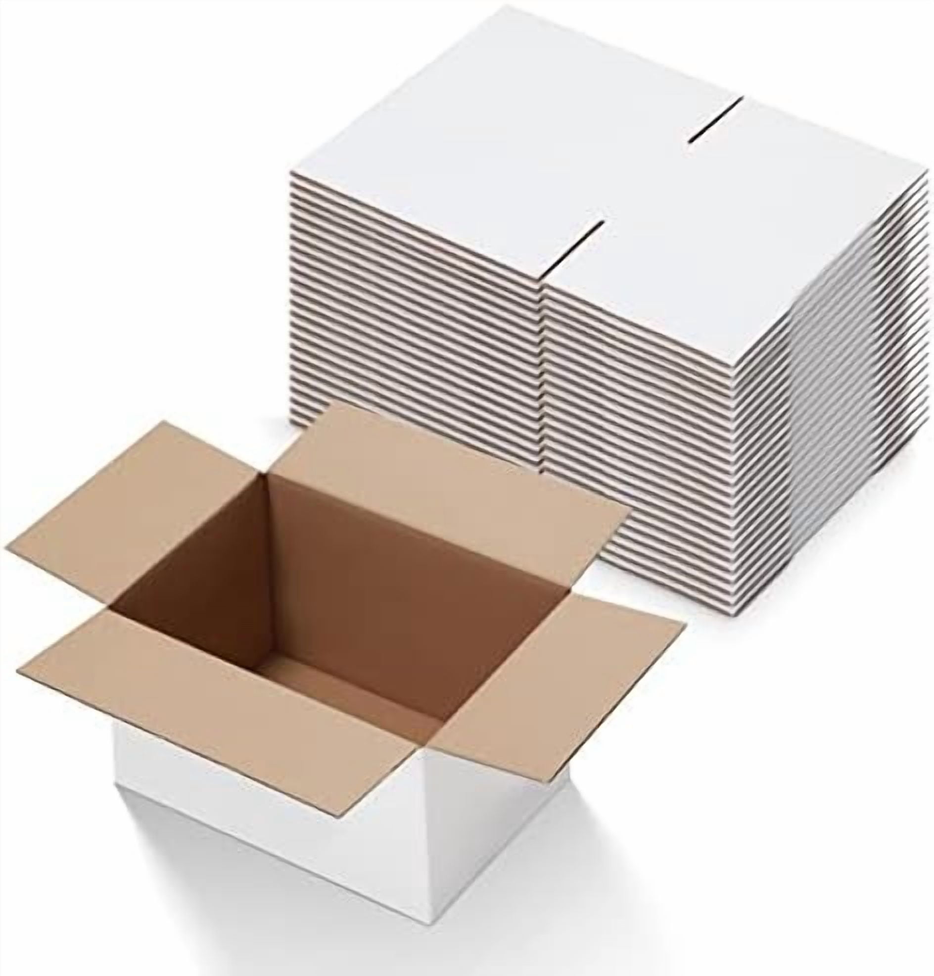 10x7x5 Inches Shipping Boxes Set of 25, White Corrugated Cardboard Box ...