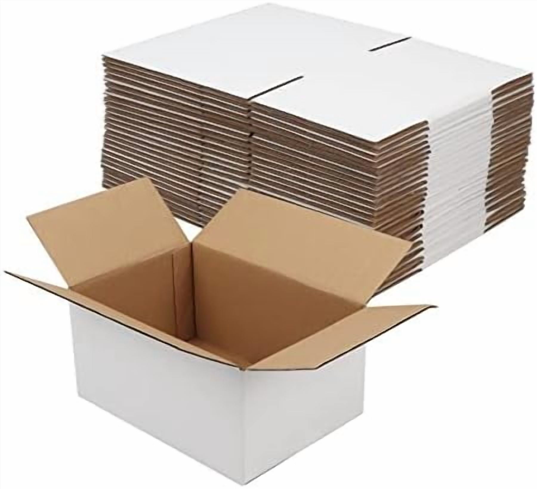 10x7x5 Inches Small White Shipping Boxes Set of 25, Sturdy Cardboard ...