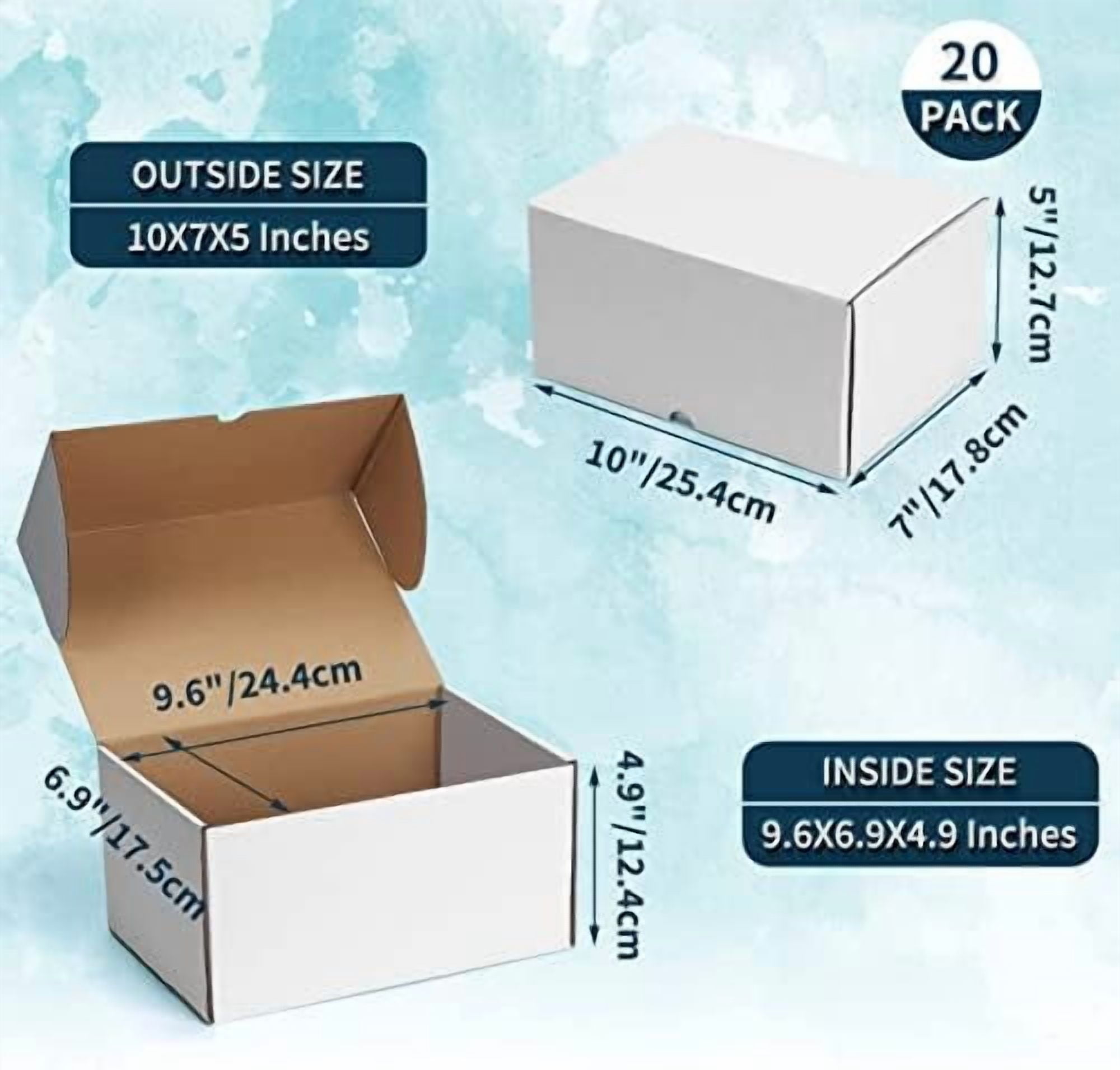 10x7x5 White Shipping Boxes 20 Pack for Small Business, Small ...