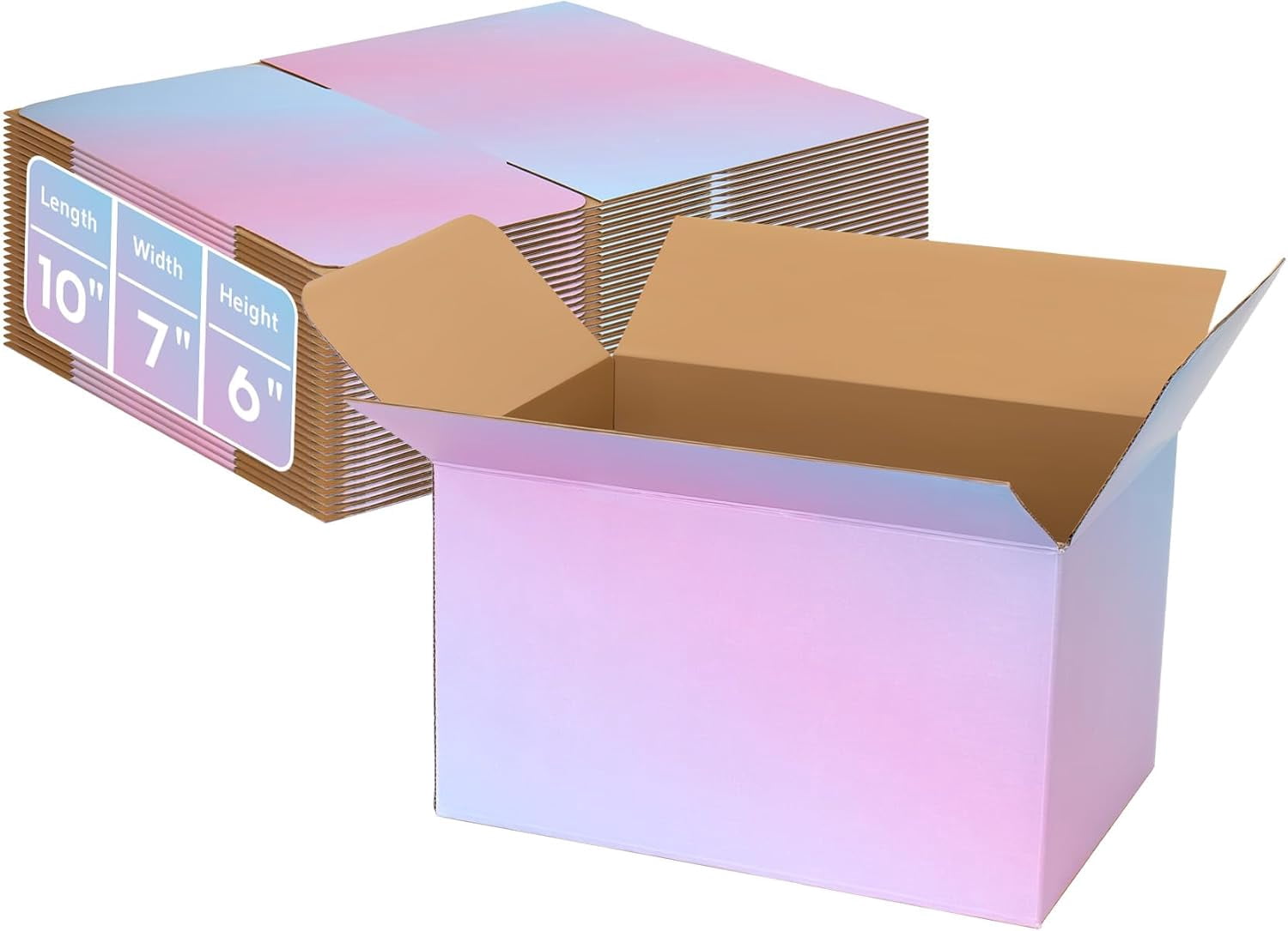 10x7x6 Medium Shipping Boxes, 30 Pack Purple Cardboard Mailer Box, Gift ...