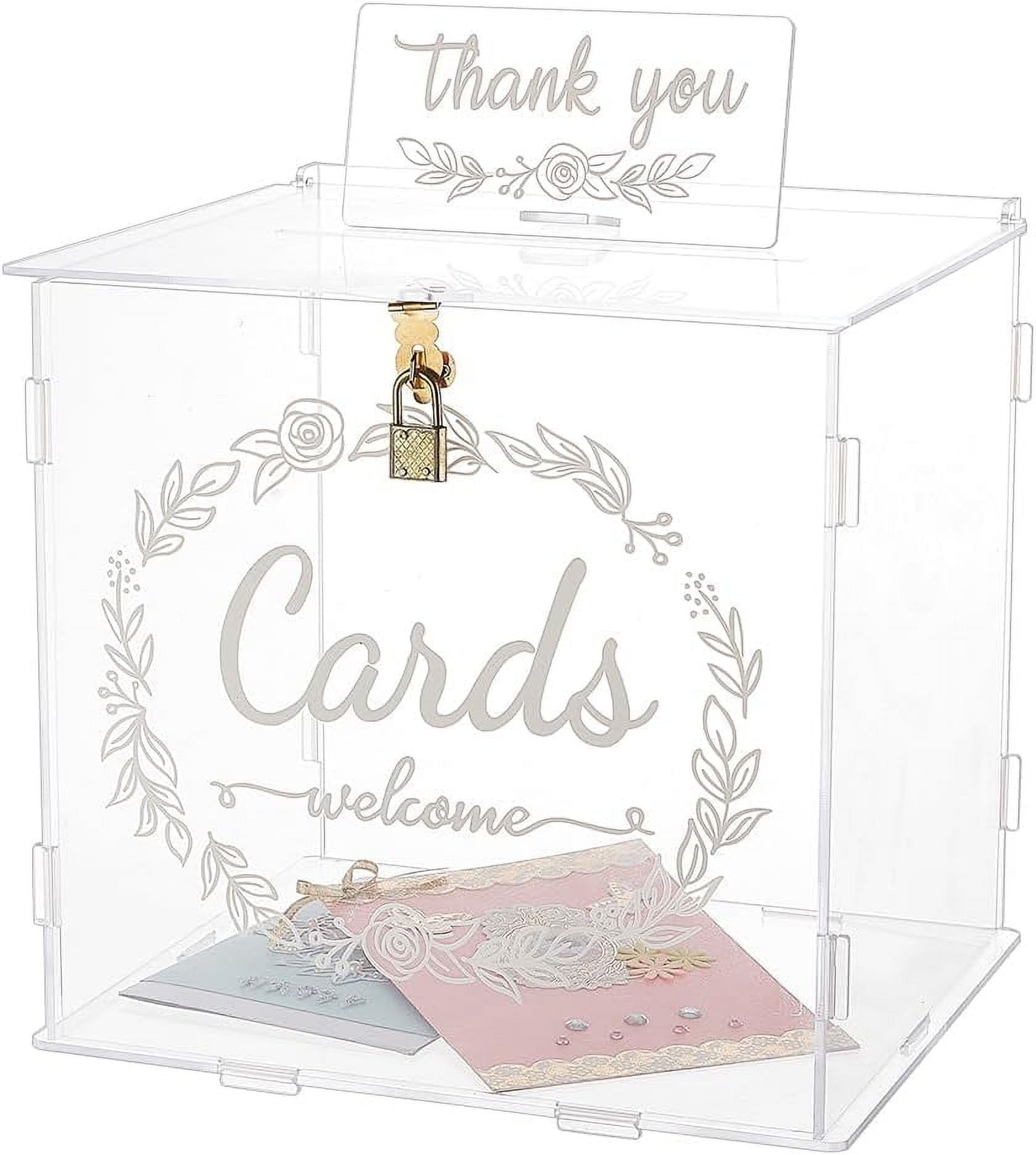 10x8.5x12.6inch Acrylic Wedding Card Box Large Clear Card Box with Lock ...