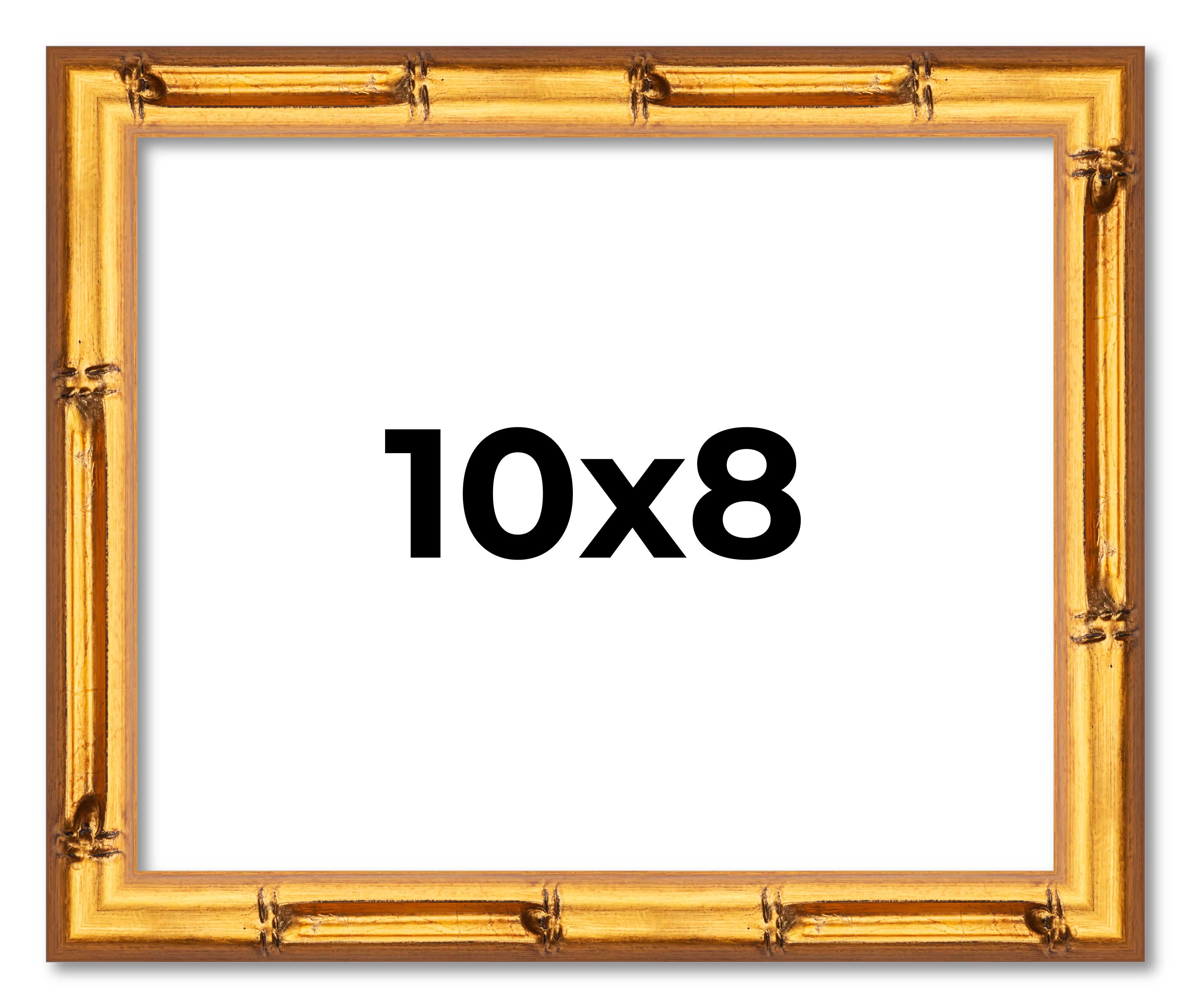 10x8 Frame Gold Bamboo Solid Wood Picture Frame | 0.75 Inch Moulding ...