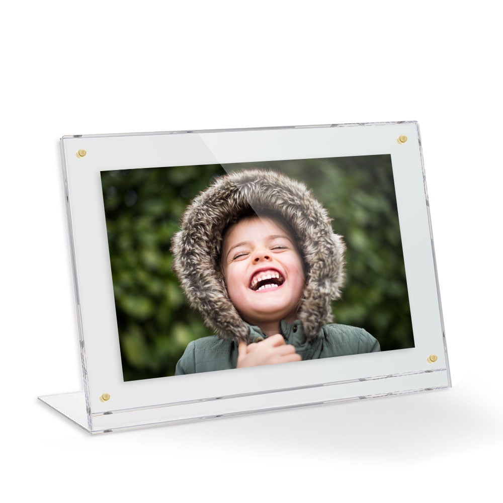 10x8 Magnetic Acrylic Frame Table Stand Includes Gold Magnetic Front ...