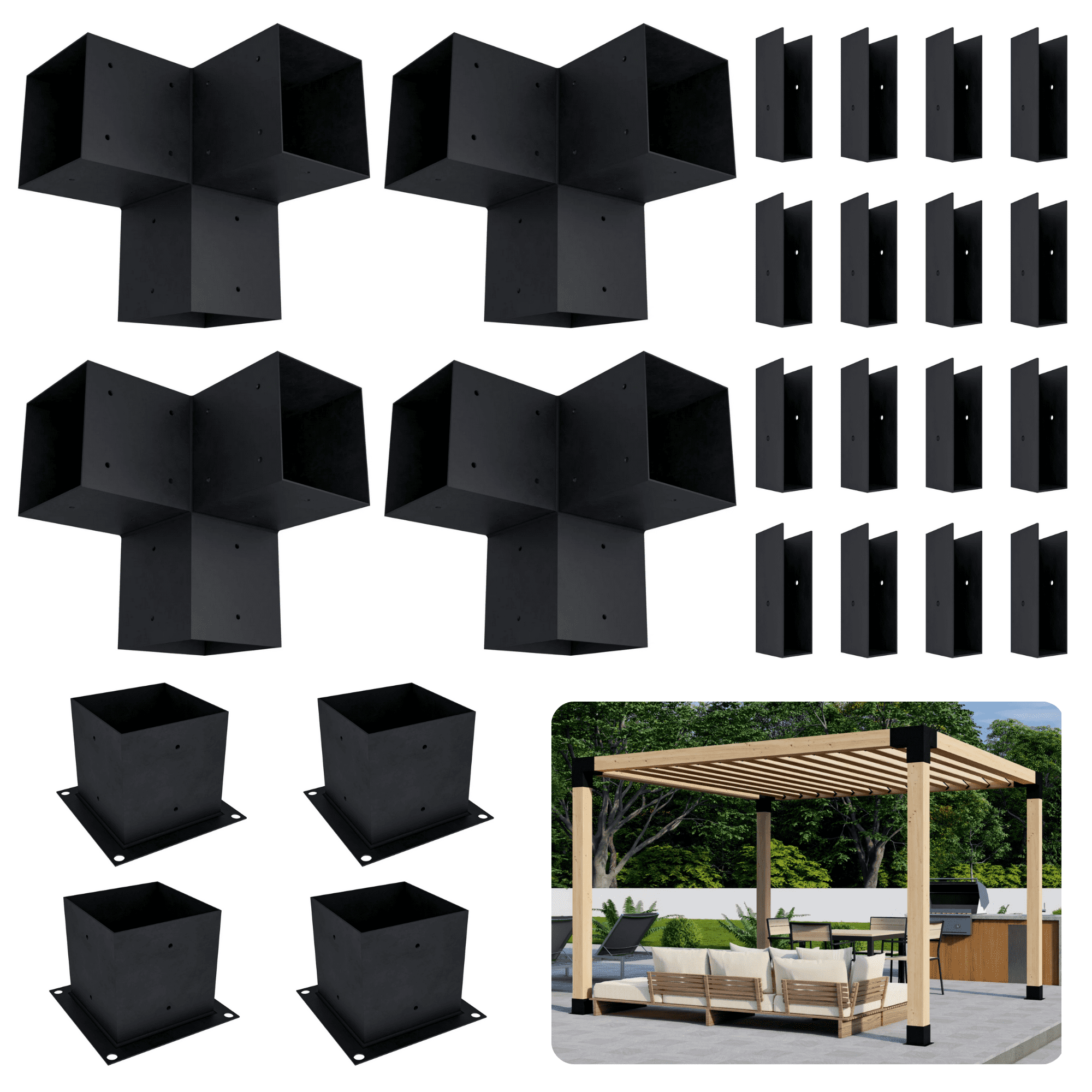 10x8 Pergola Do It Yourself Kit (DIY) - Lattice Roof Pergola Metal Kit ...