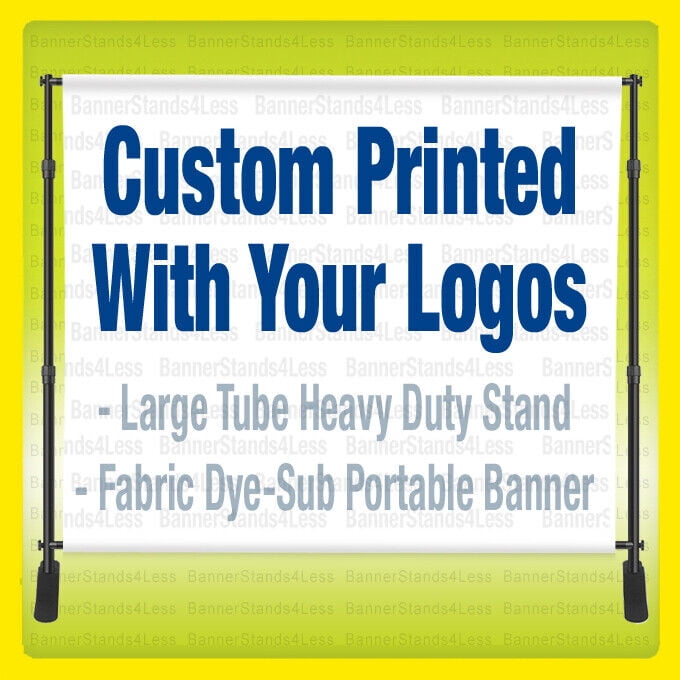 10x8 Step Repeat Banner Stand Backdrop CUSTOM Full Color 8x10 w/ FABRIC ...