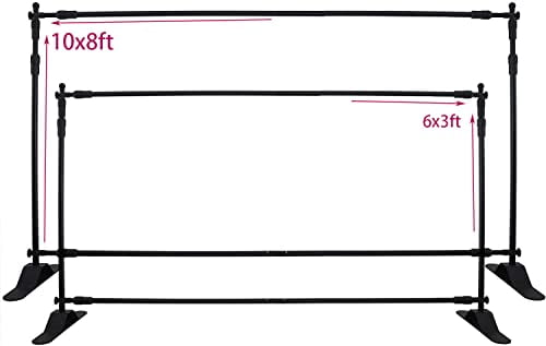 10x8 ft Adjustable Backdrop Banner, Large Display Step and Repeat Stand ...