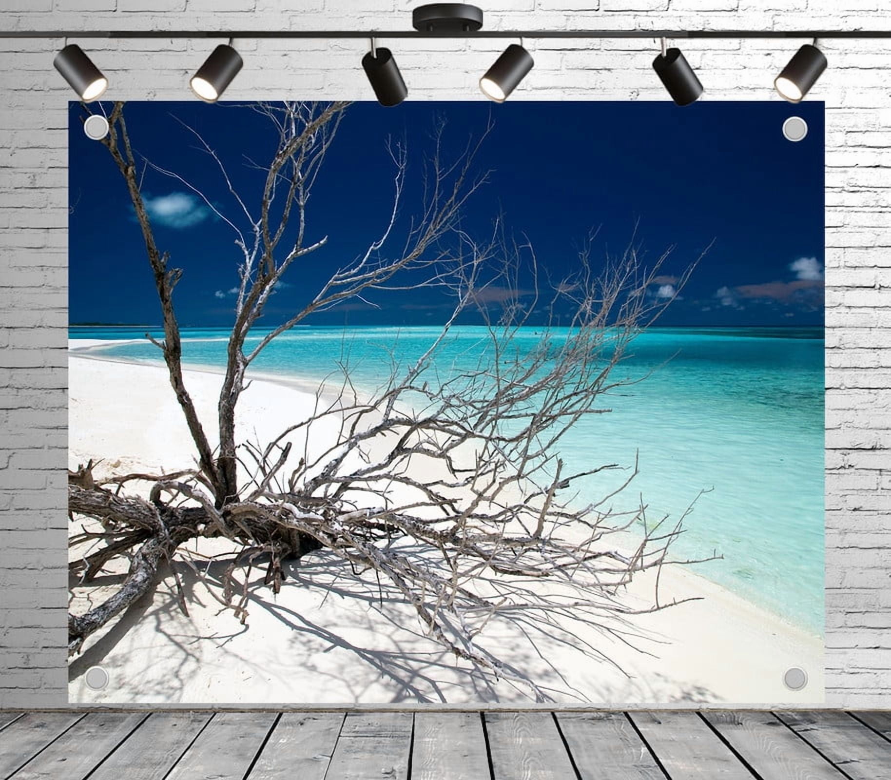 10x8ft Blue Ocean Backdrop Dead Trees Photo Background Decoration ...