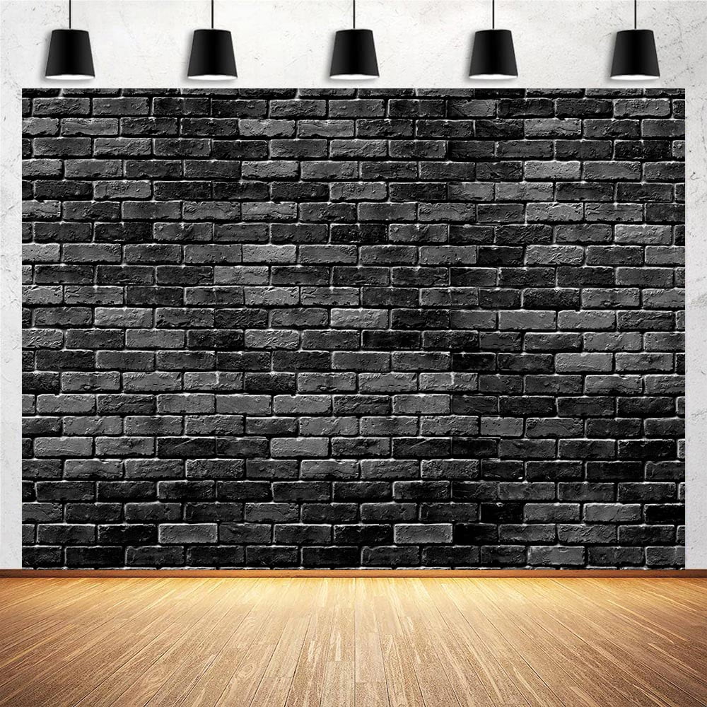 10x8ft Brick Wall Backdrop Black Grey Color Brick Photograph Backdrops ...