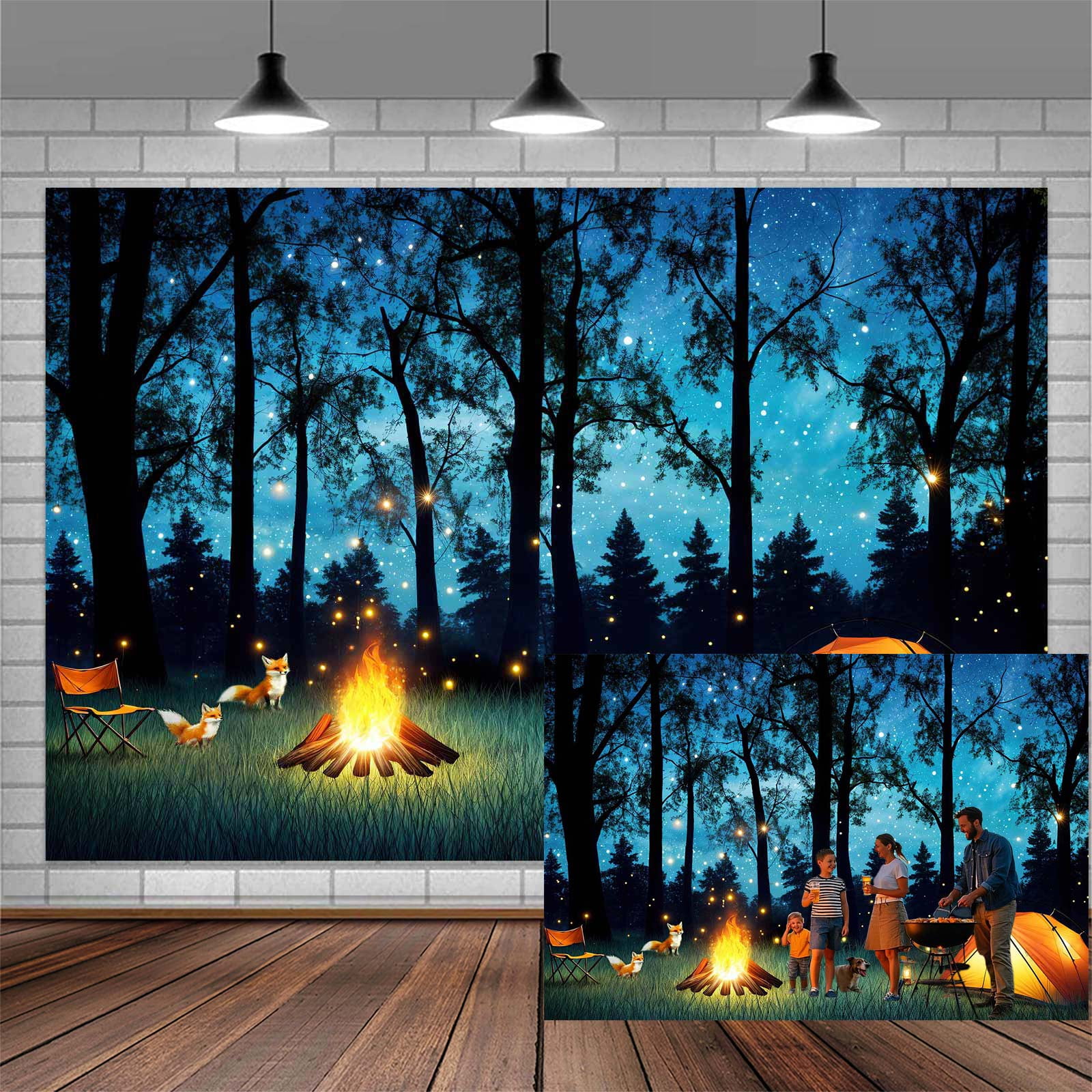 10x8ft Camping Forest Scene Photography Backdrop Adventure Camper RV ...