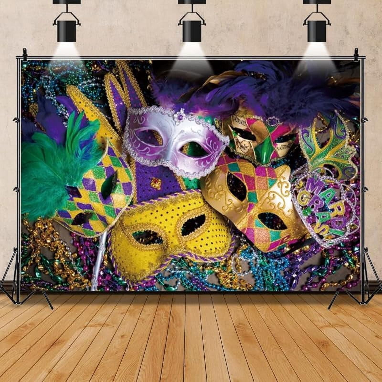 10x8ft Colorful Mask Backdrop Mardi Gras Carnival Backdrop Masquerade ...
