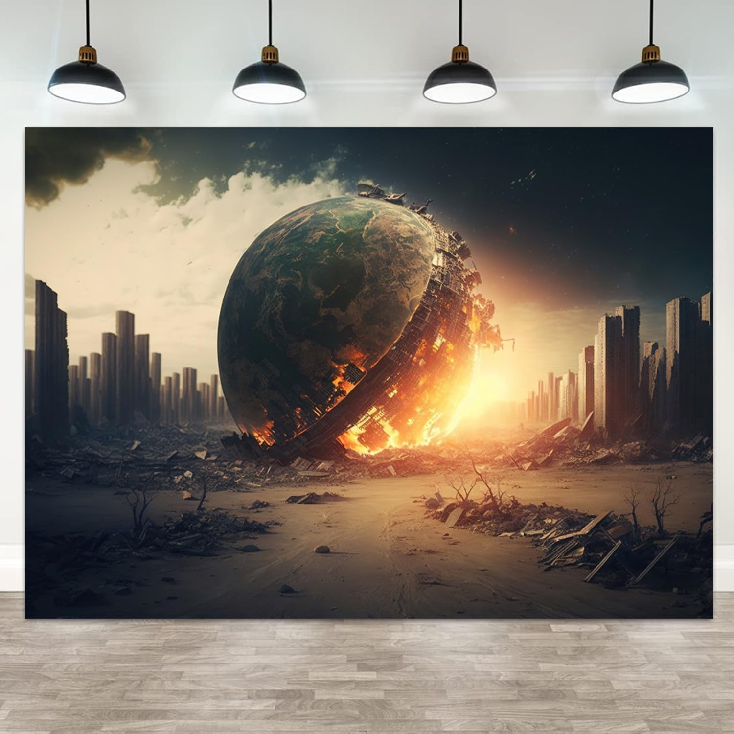 10x8ft End of The World Backdrop Apocalyptic Scenery Destroyed Earth ...