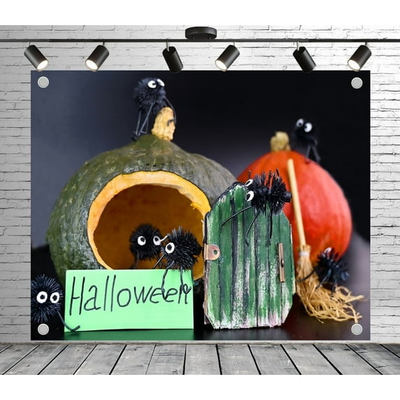 10x8ft Halloween Backdrop Pumpkin Spiders Decor Photo Backdrop Festive ...