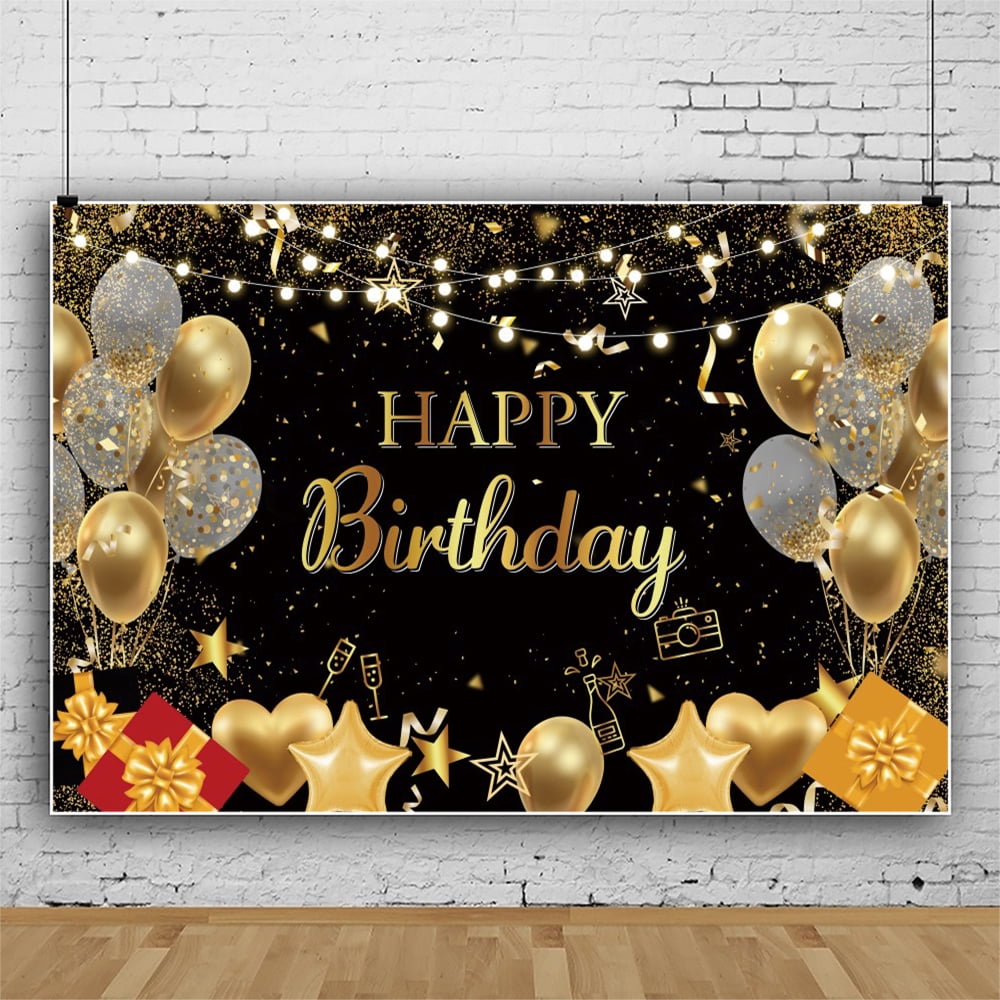 10x8ft,Happy Birthday Backdrop,Gold Photography Background for Girls ...