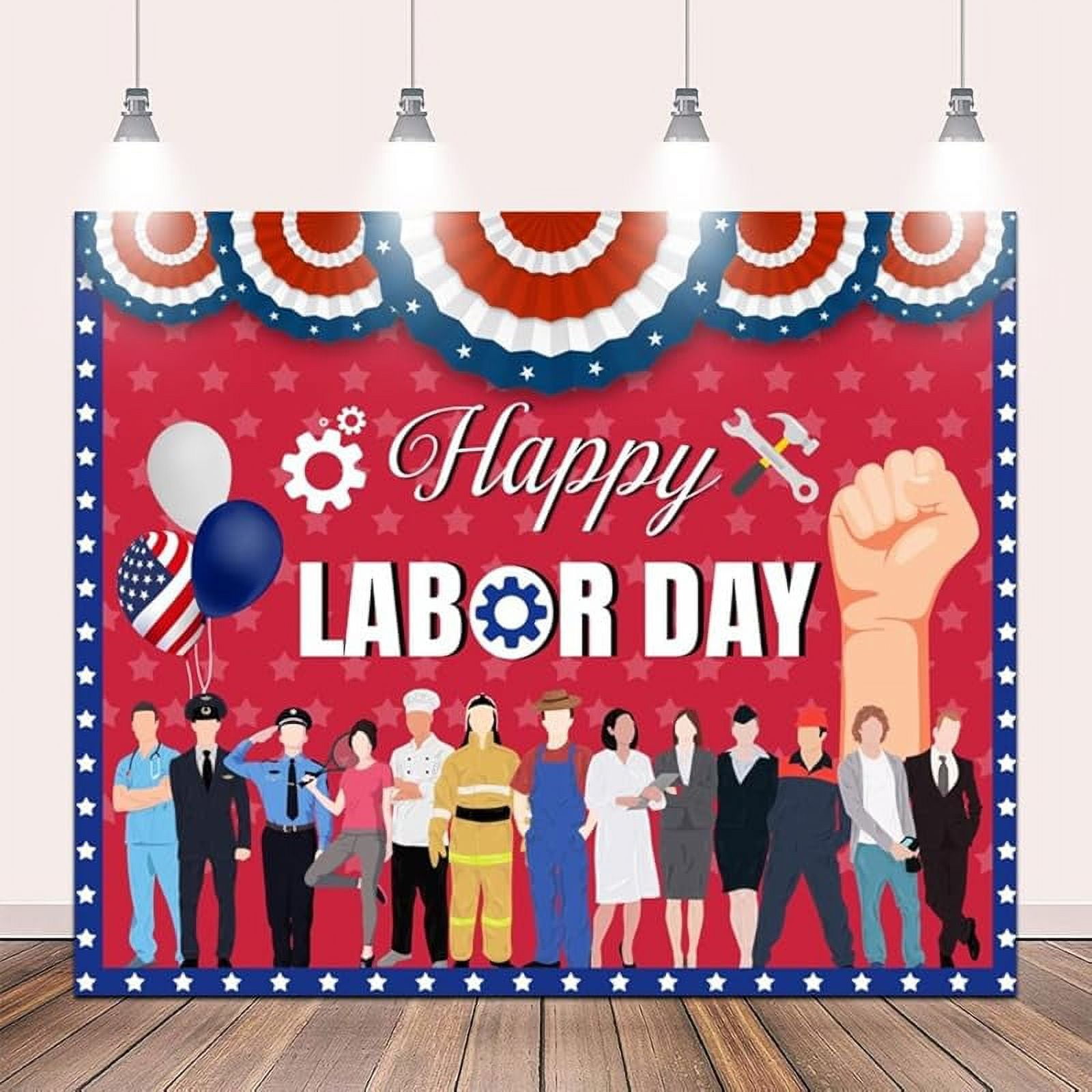 10x8ft Happy Labor Day Backdrop, Remember and Honor Laborer Background ...