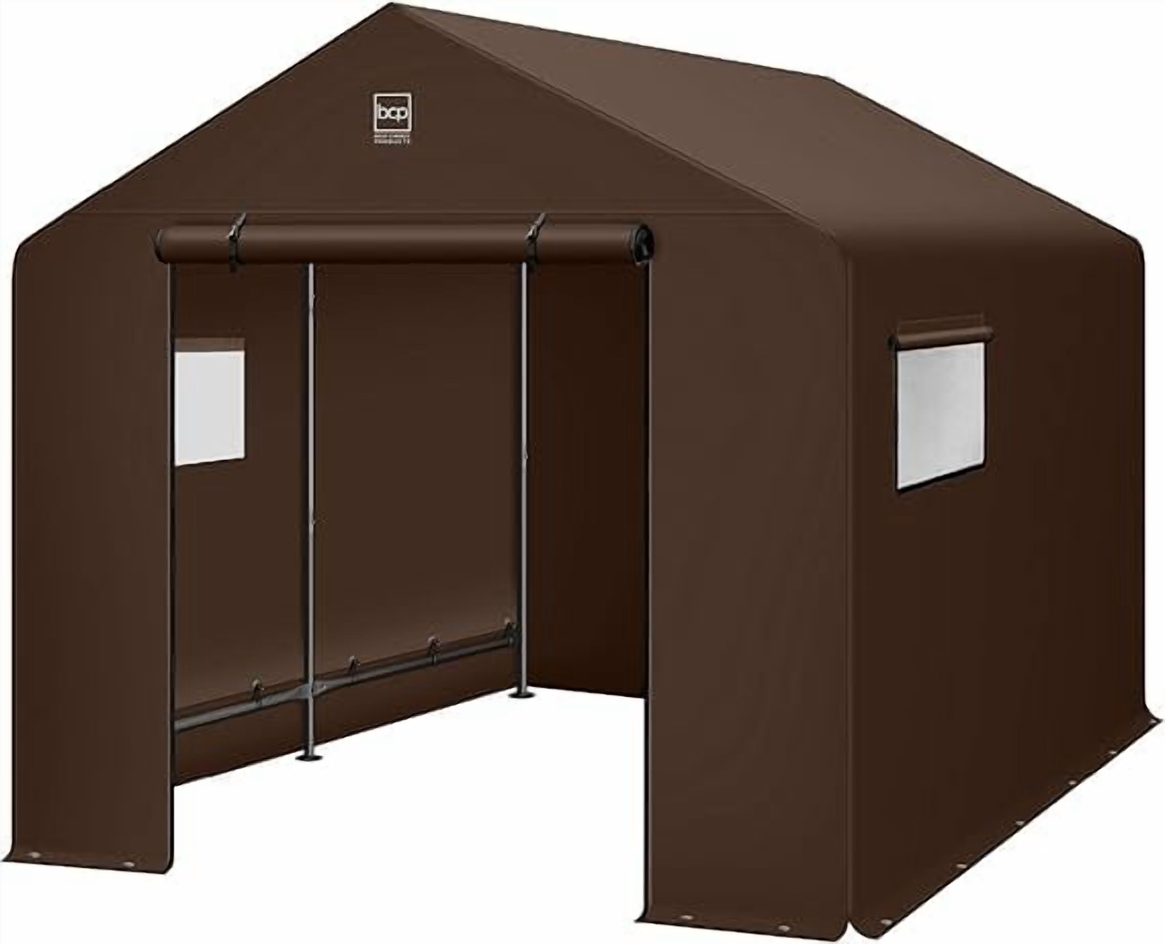 10x8ft Outdoor Storage Shed, Carport, Canopy Shelter, Dual Doors ...