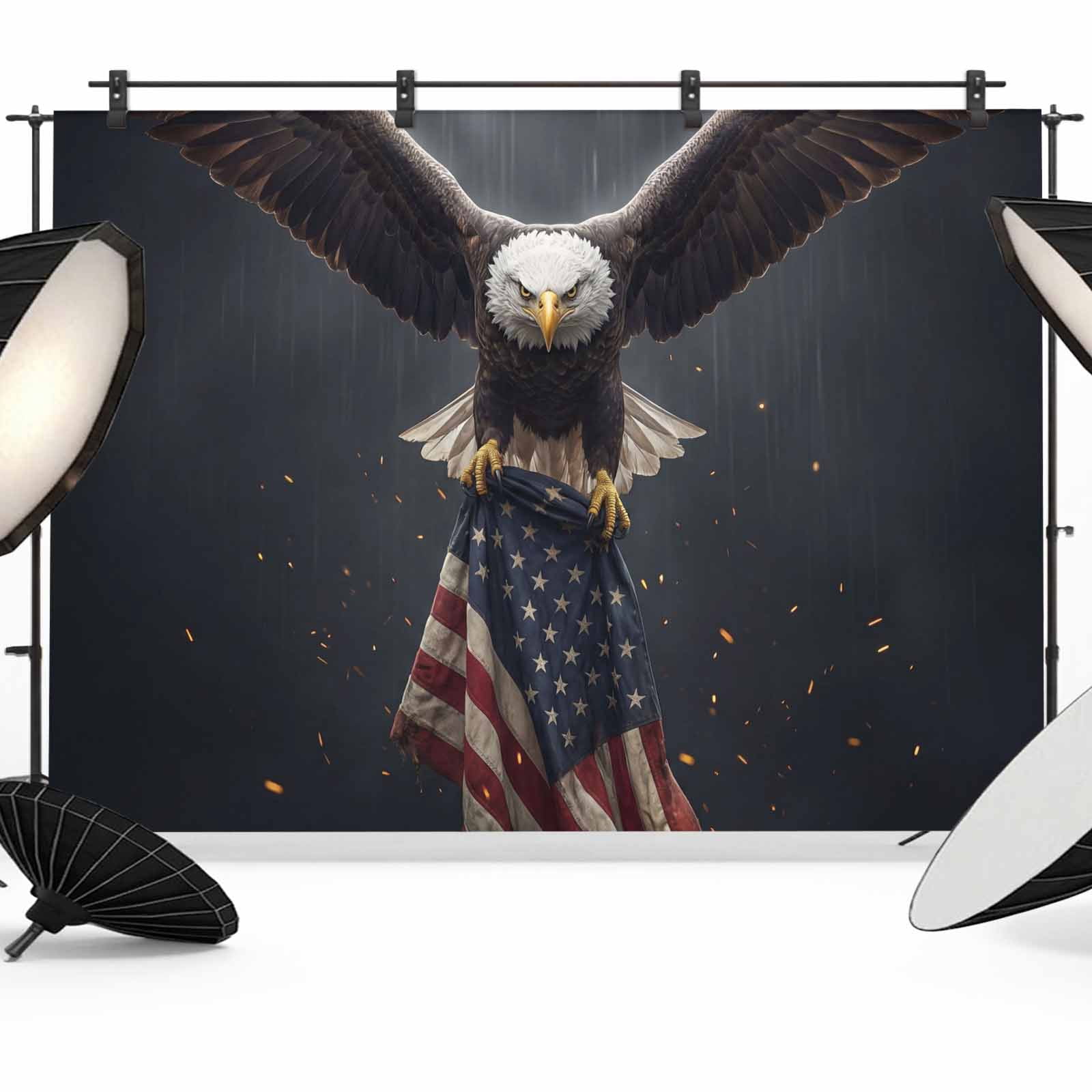 10x8ft Photo Backdrop, American Flag Soft Polyester Backdrop Curtains ...