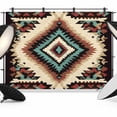 10x8ft Photo Backdrop, Brown Teal Red Boho Soft Polyester Backdrop ...
