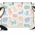 10x8ft Photo Backdrop, Cartoon Cats Soft Polyester Backdrop Curtains ...