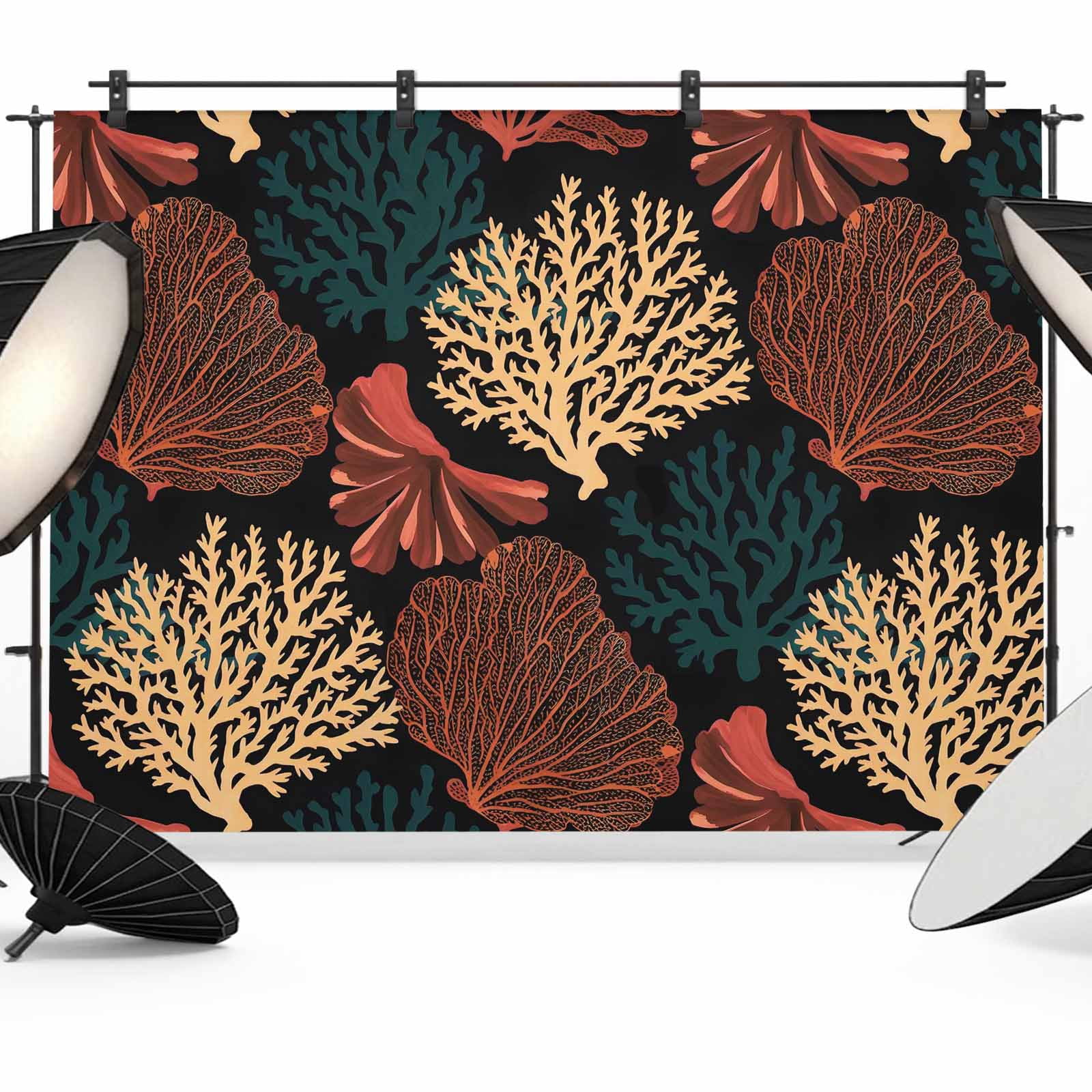 10x8ft Photo Backdrop, Coastal Coral Reef Soft Polyester Backdrop ...