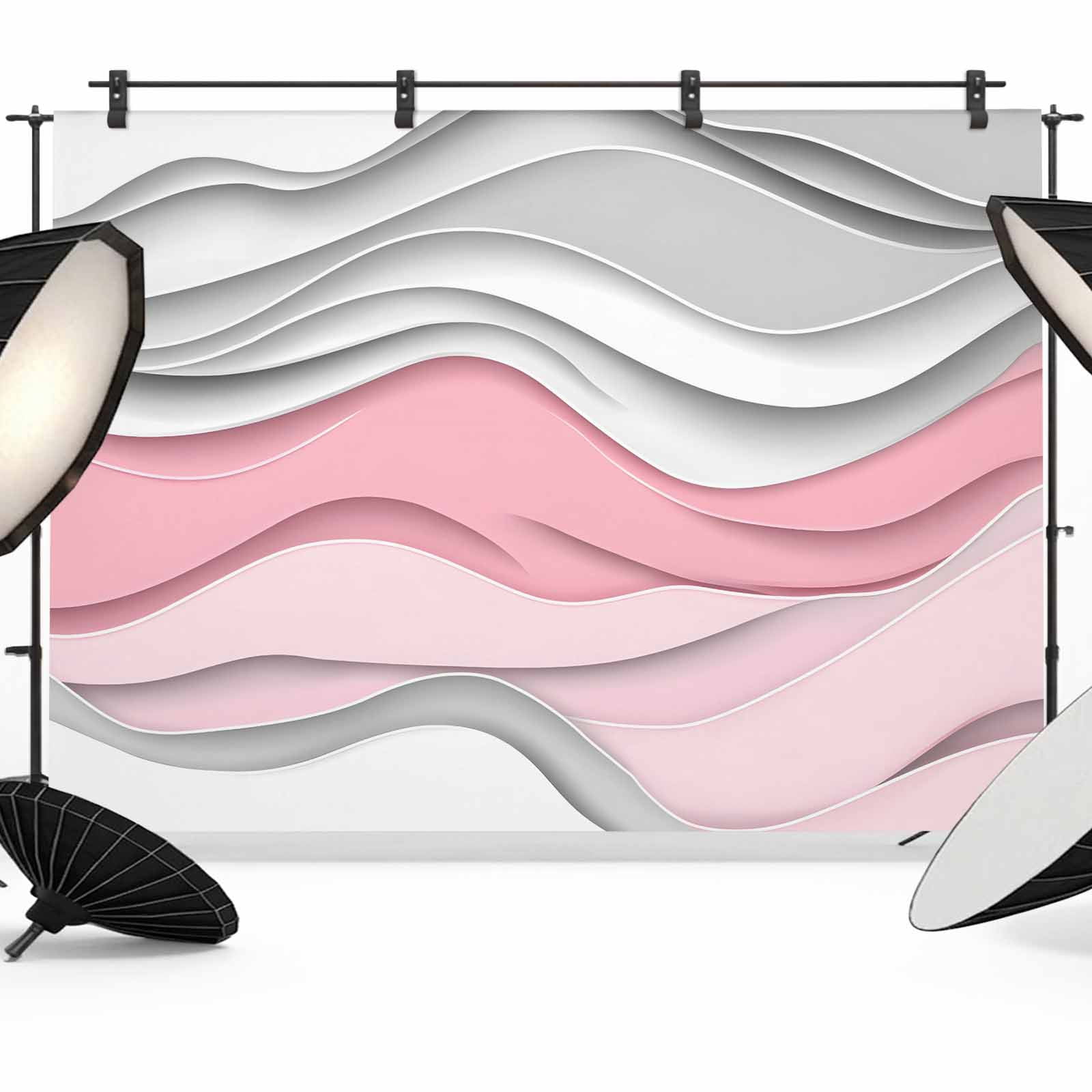 10x8ft Photo Backdrop, Pink Gray Ombre Soft Polyester Backdrop Curtains ...