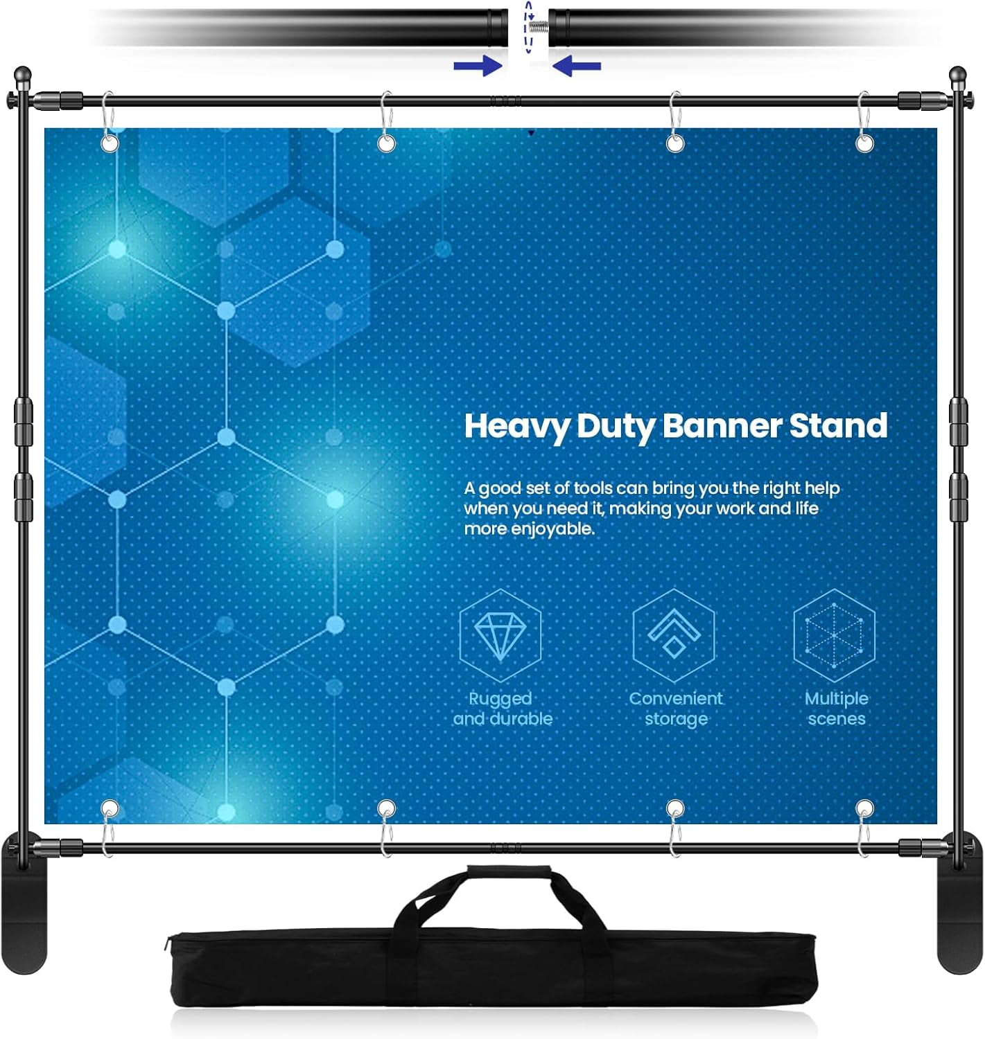 10x8ft Photo Backdrop Stand Kit, Adjustable Telescopic Booth Background ...