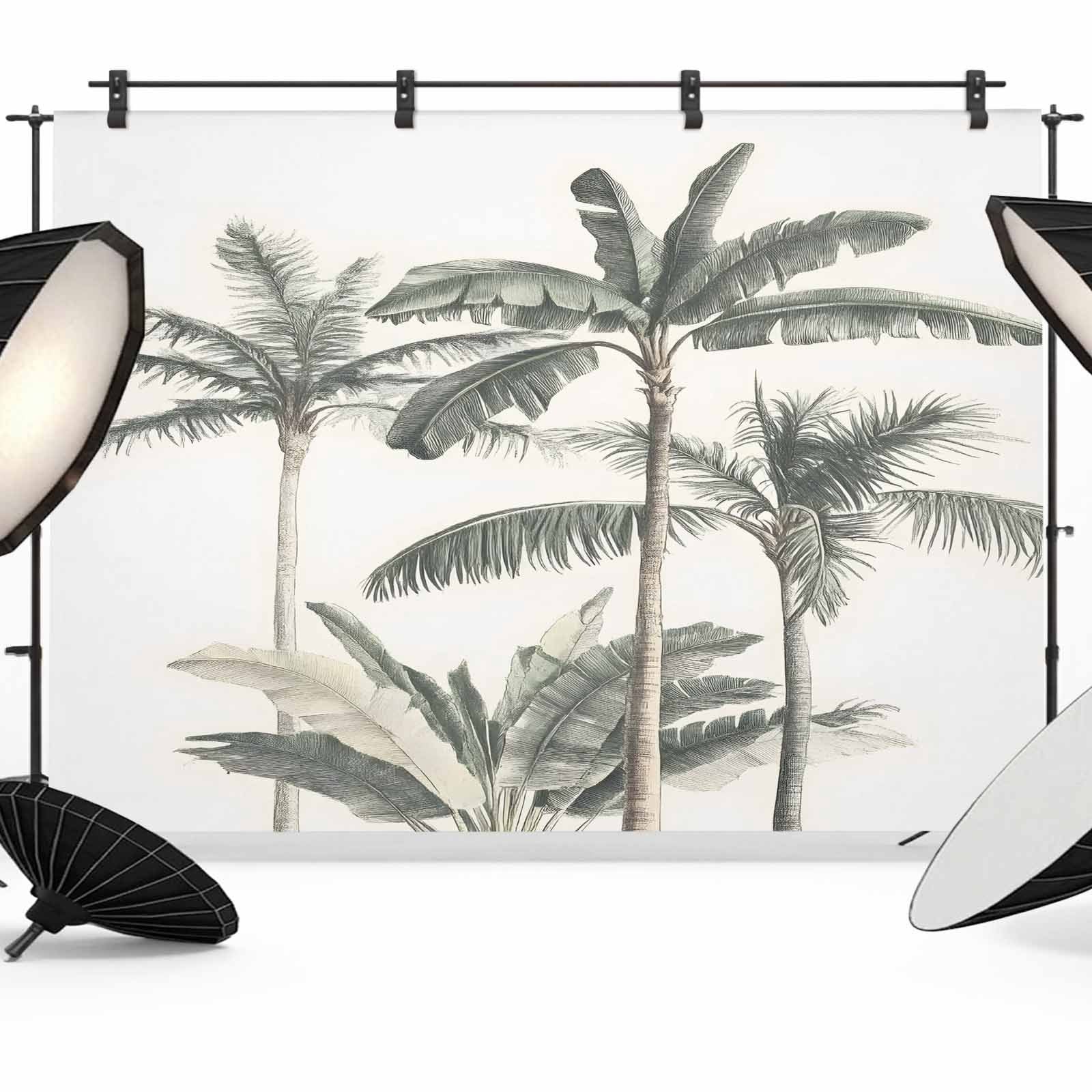 10x8ft Photo Backdrop, Tropical Palm Tree Soft Polyester Backdrop ...