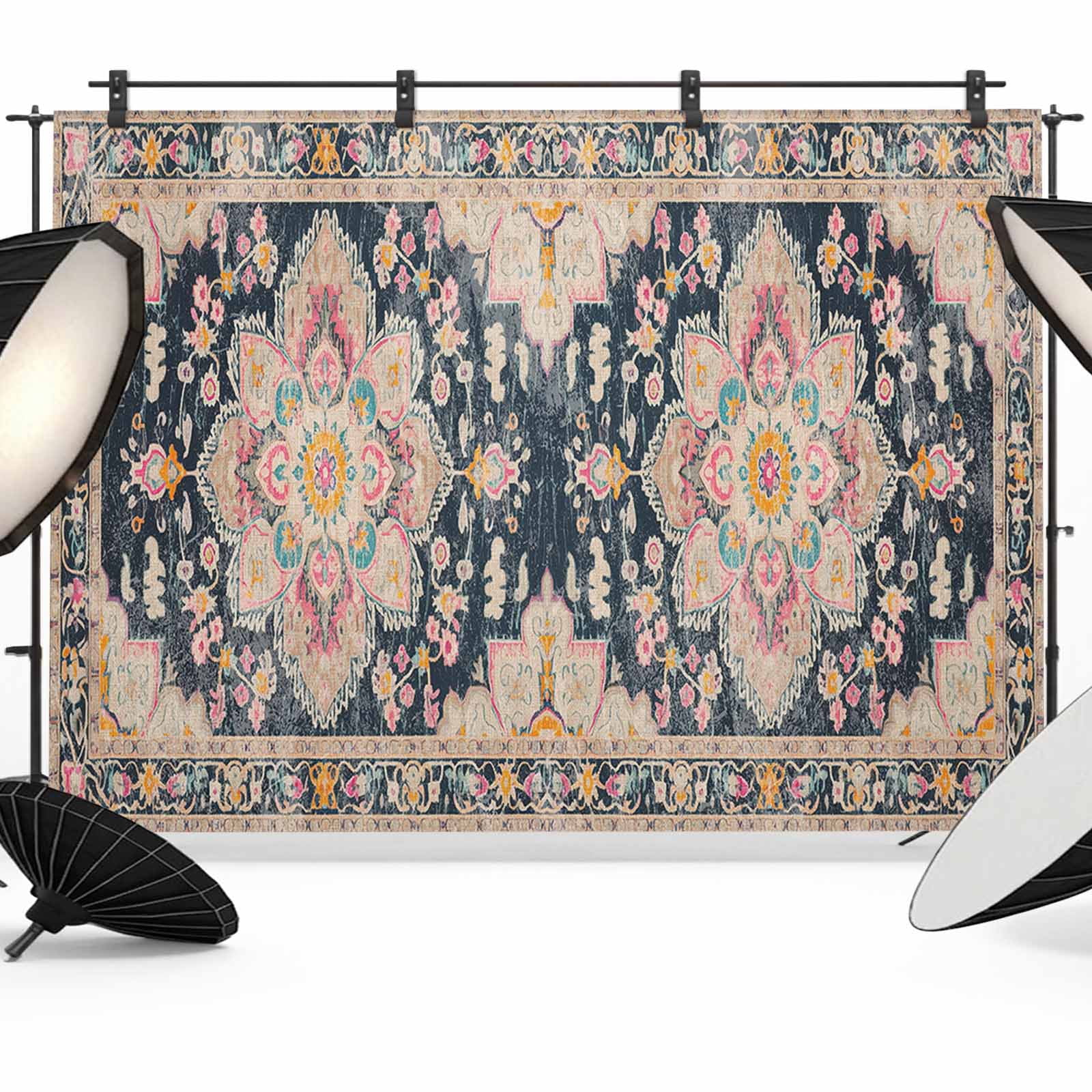 10x8ft Photo Backdrop, Vintage Boho Soft Polyester Backdrop Curtains ...