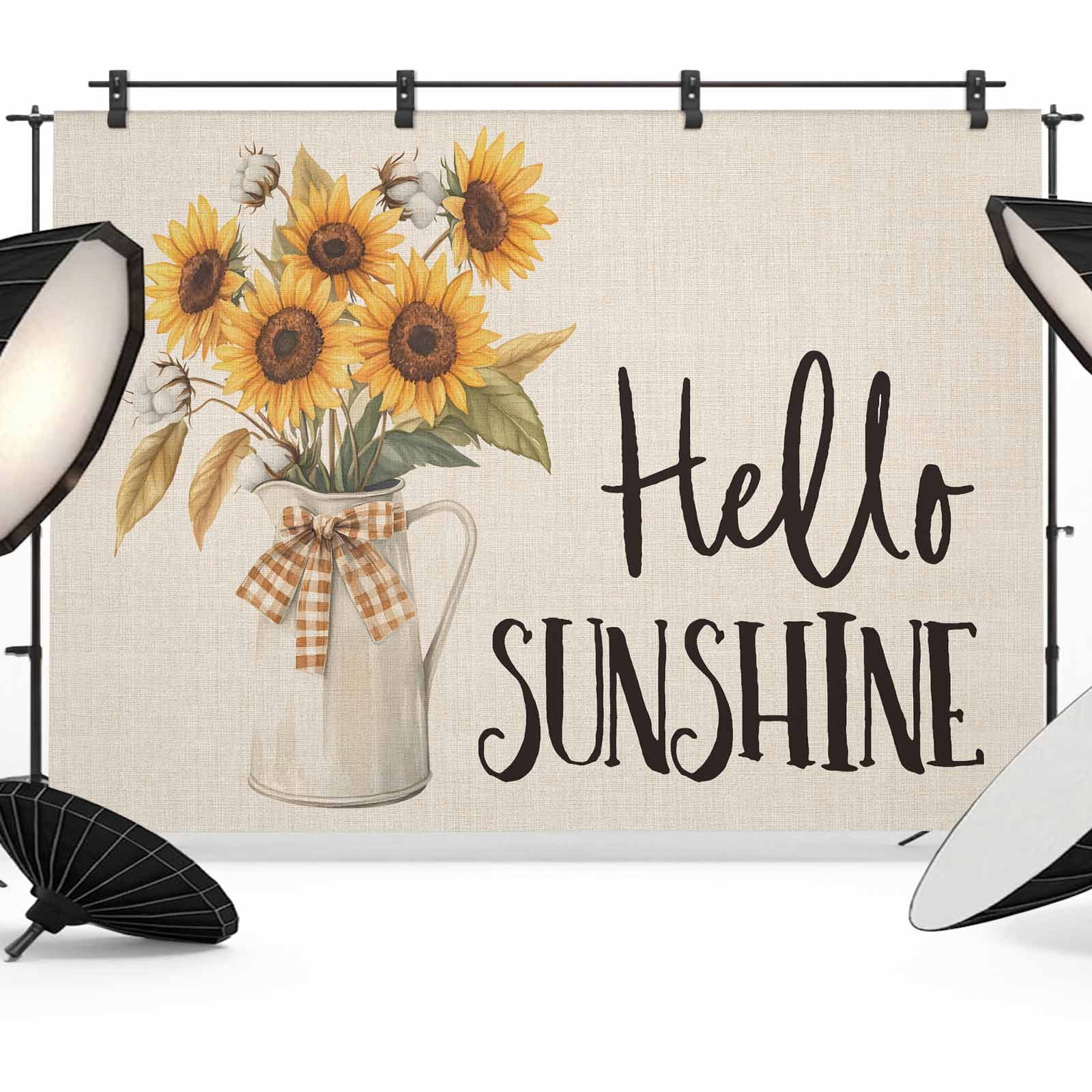 10x8ft Photo Backdrop, Yellow Sunflowers Soft Polyester Backdrop ...
