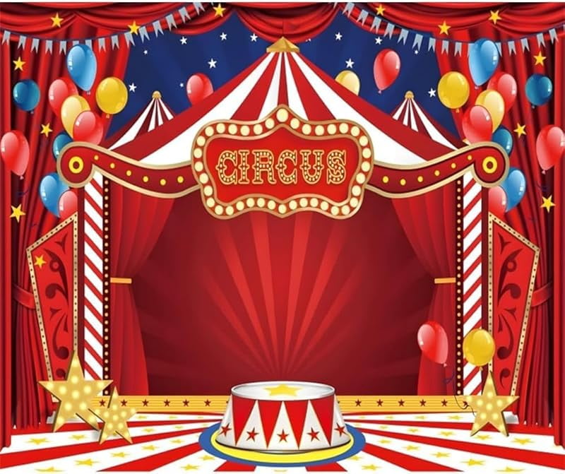 10x8ft Red Circus Tent Backdrop for Carnival Night Theme Party Kids ...