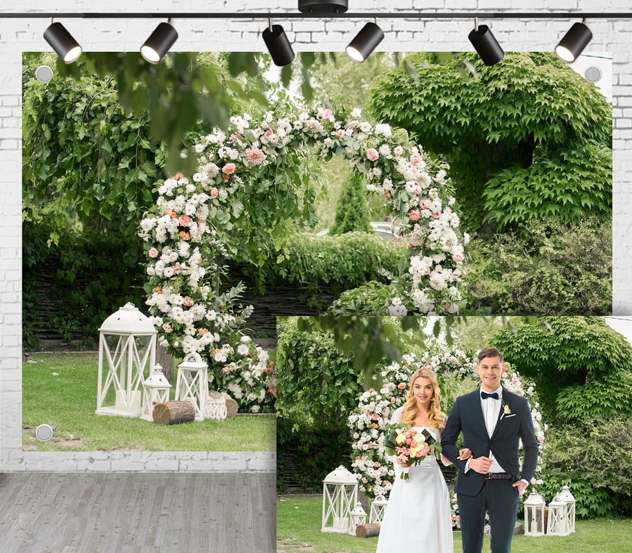 10x8ft Wedding Backdrop Bridal Shower Ceremony Proposal Flowers ...