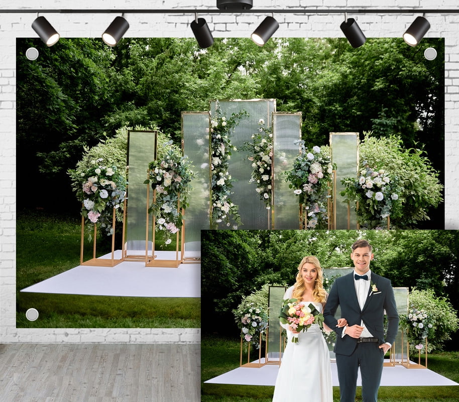 10x8ft Wedding Photoshoot Backdrop Grassland Trees Ceremony Area ...
