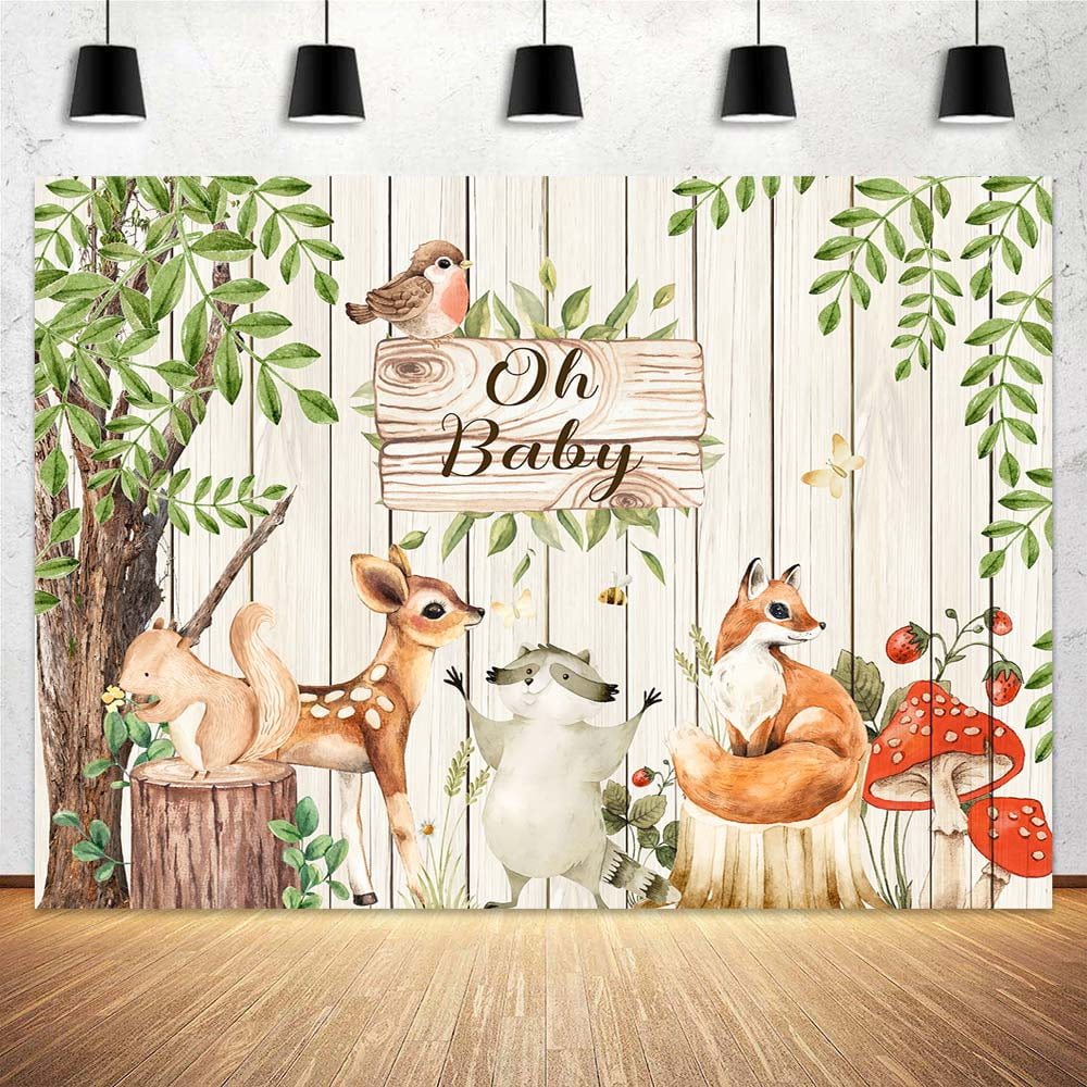 10x8ft Woodland Oh Baby Photography Backdrop, Baby Shower Jungle Safari ...